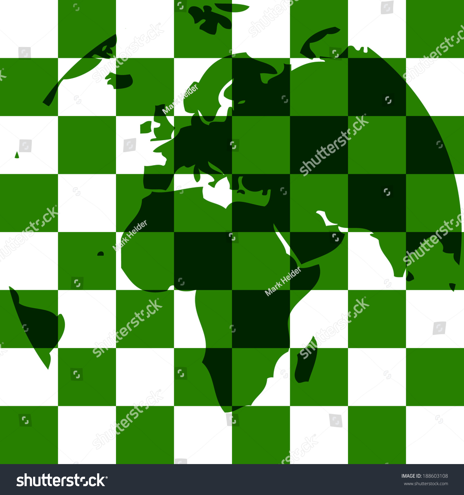 Chess Board World Map Stock Vector (Royalty Free) 188603108