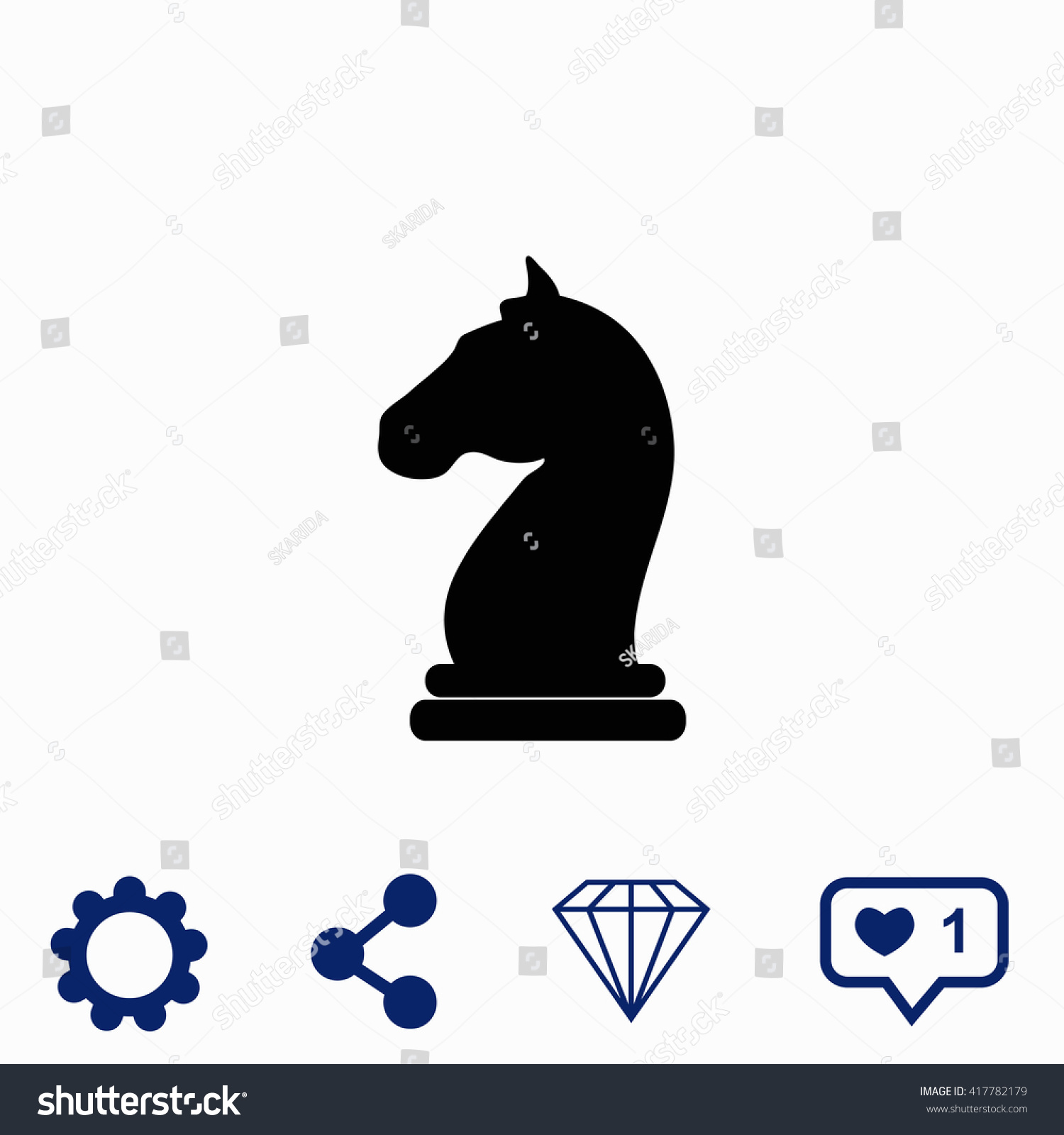 Chess Knight Icon Stock Vector (Royalty Free) 417782179 | Shutterstock