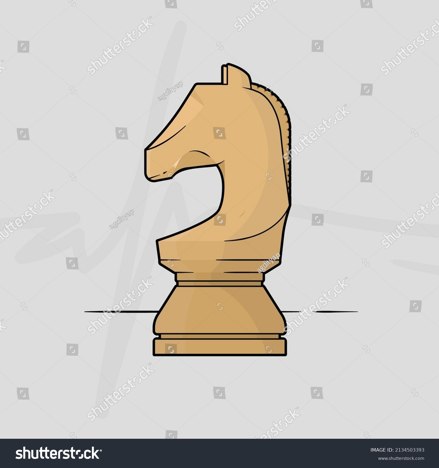 Chess Knight Piece Simple Vector Stock Vector (Royalty Free) 2134503393 ...