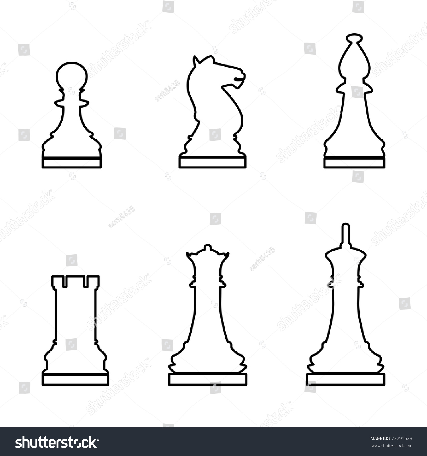 Chess Pieces Icon Stock Vector (Royalty Free) 673791523 | Shutterstock