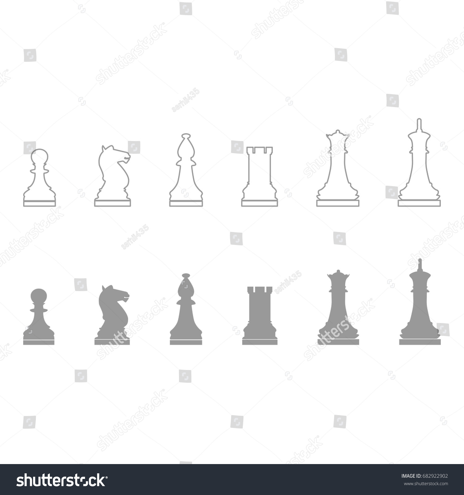 Chess Pieces Icon Stock Vector (Royalty Free) 682922902 | Shutterstock
