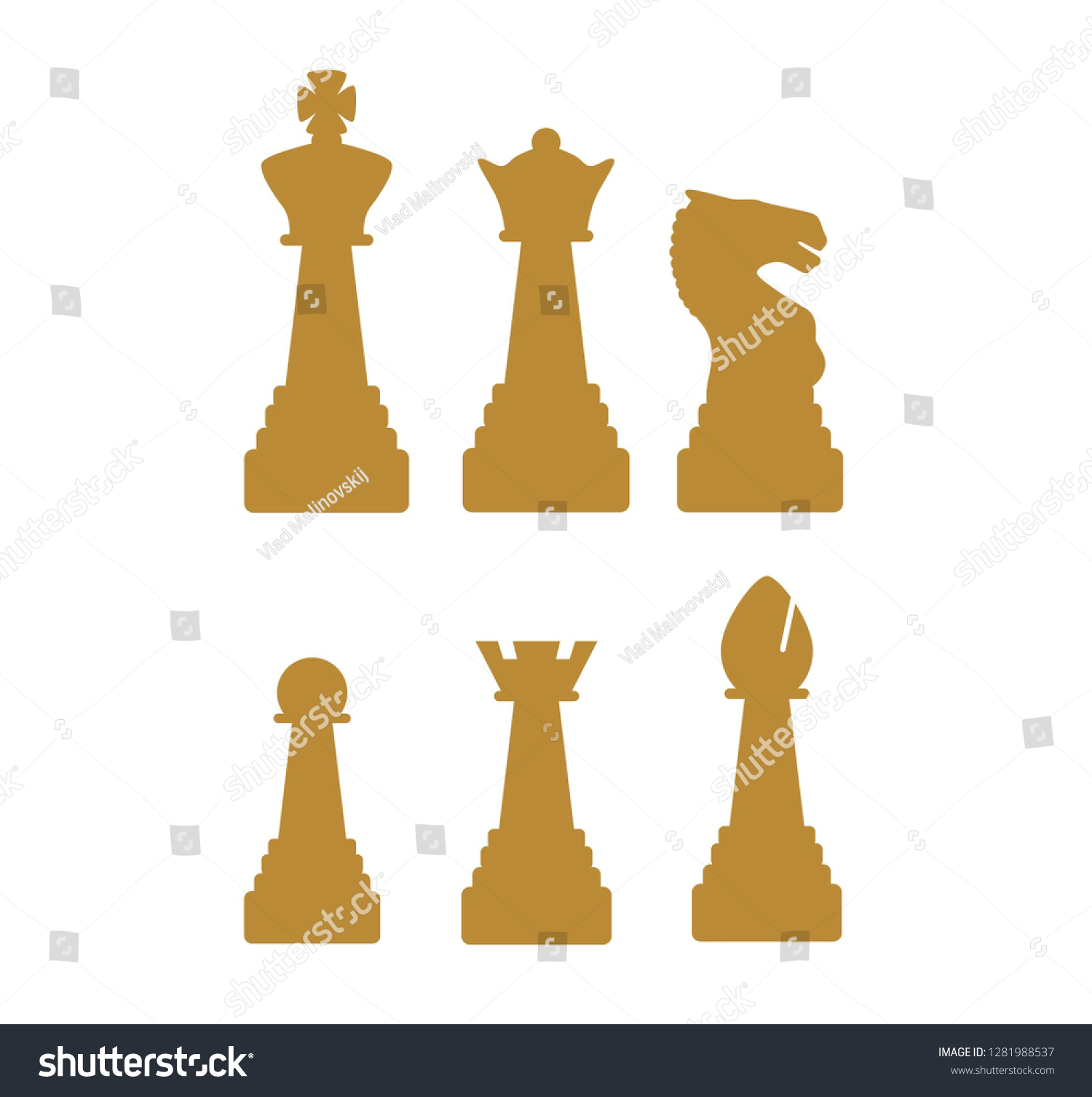 Chess Pieces Vector Icon: vector de stock (libre de regalías ...