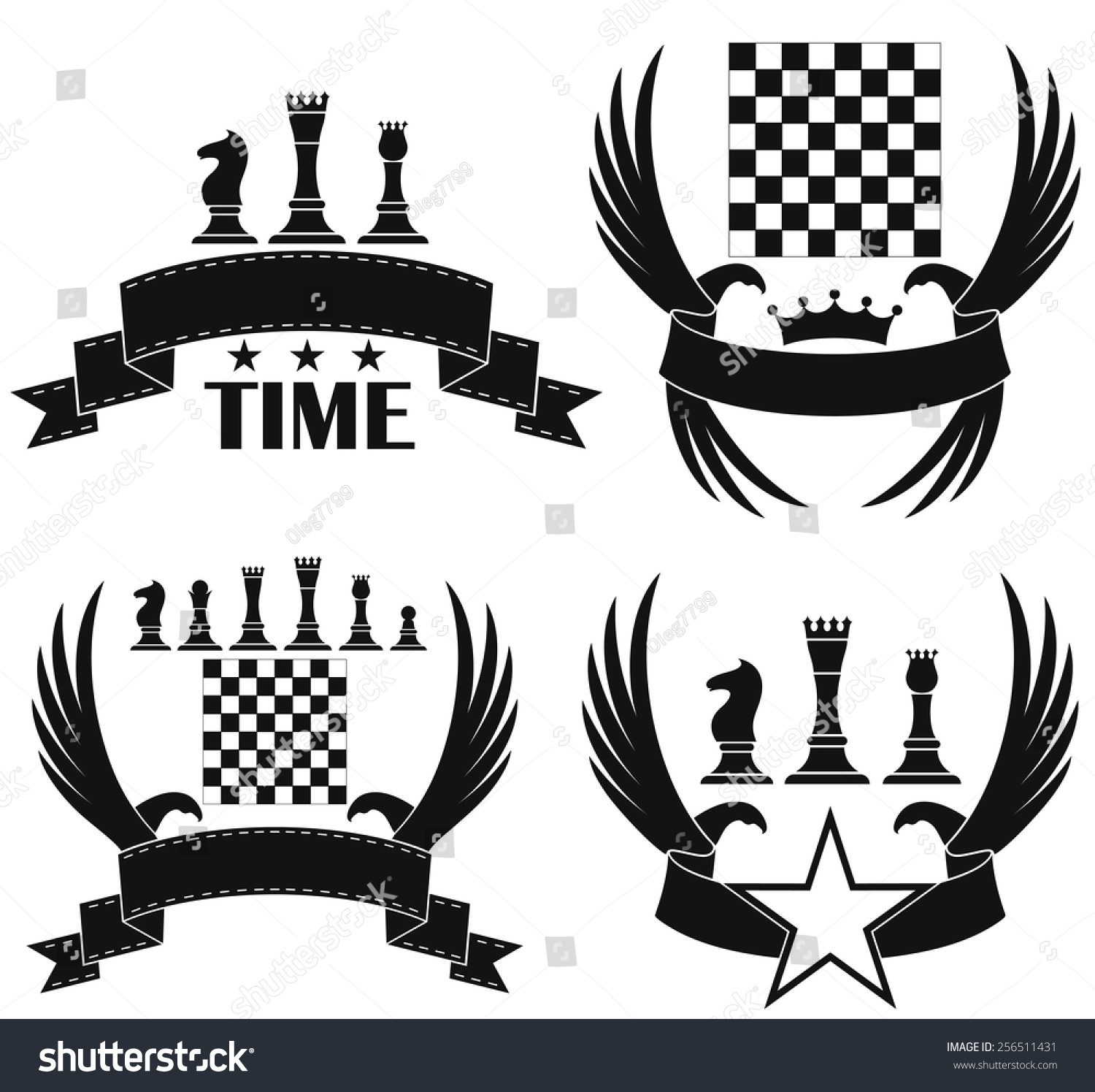 Chess Vector Illustration Logo Stock Vector (Royalty Free) 256511431