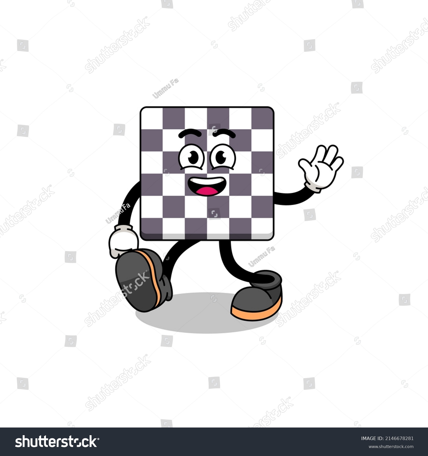Chessboard Cartoon Walking Character Design Stock Vector (Royalty Free ...