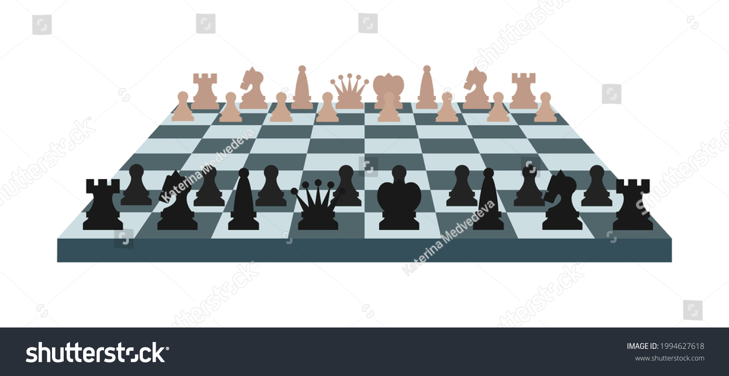 Chessboard Perspective View Flat Vector Illustration Stock Vector ...