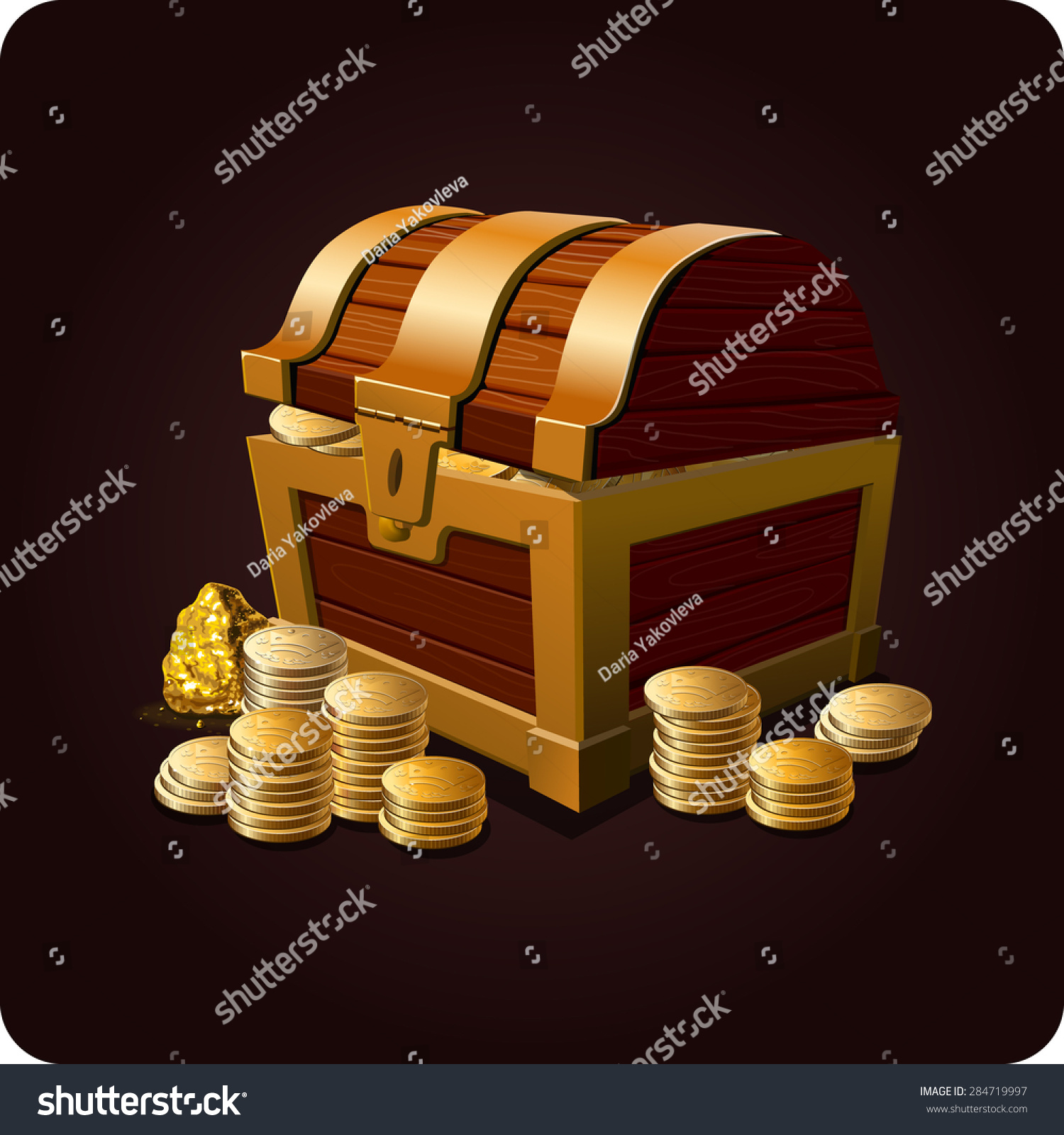 Chest Illustration Icon Game Vector Stock Vector (Royalty Free ...