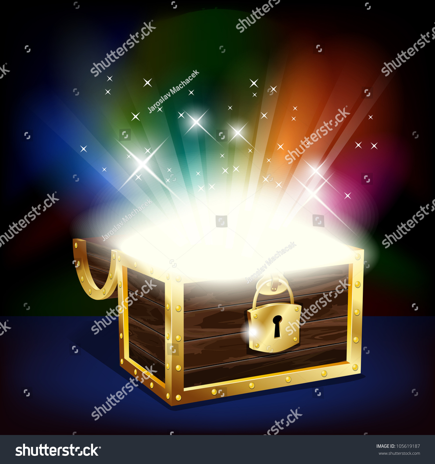 Chest Glowing Treasure Vector File Stock Vector (Royalty Free ...