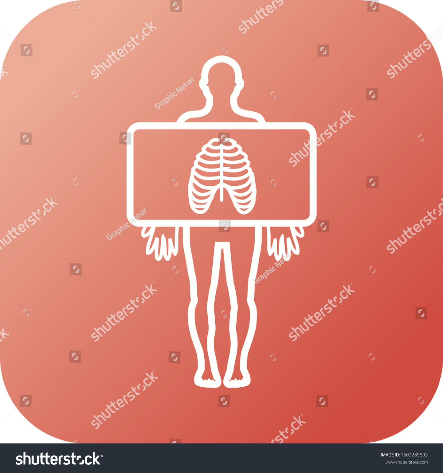 Chest X Ray Vector Line Icon : image vectorielle de stock (libre de ...