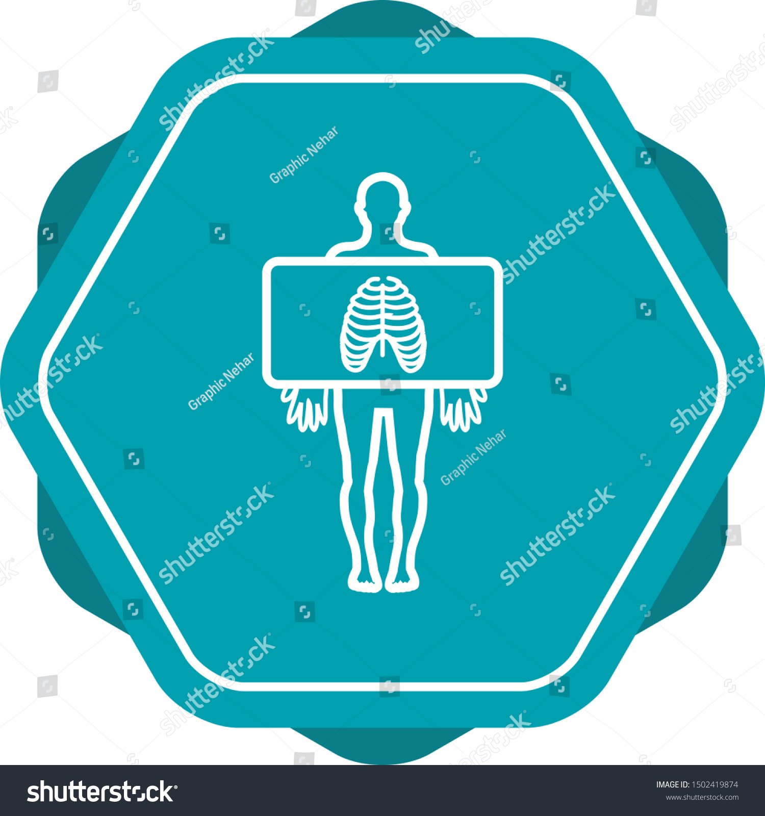 Chest X Ray Vector Line Icon Stock Vector (Royalty Free) 1502419874