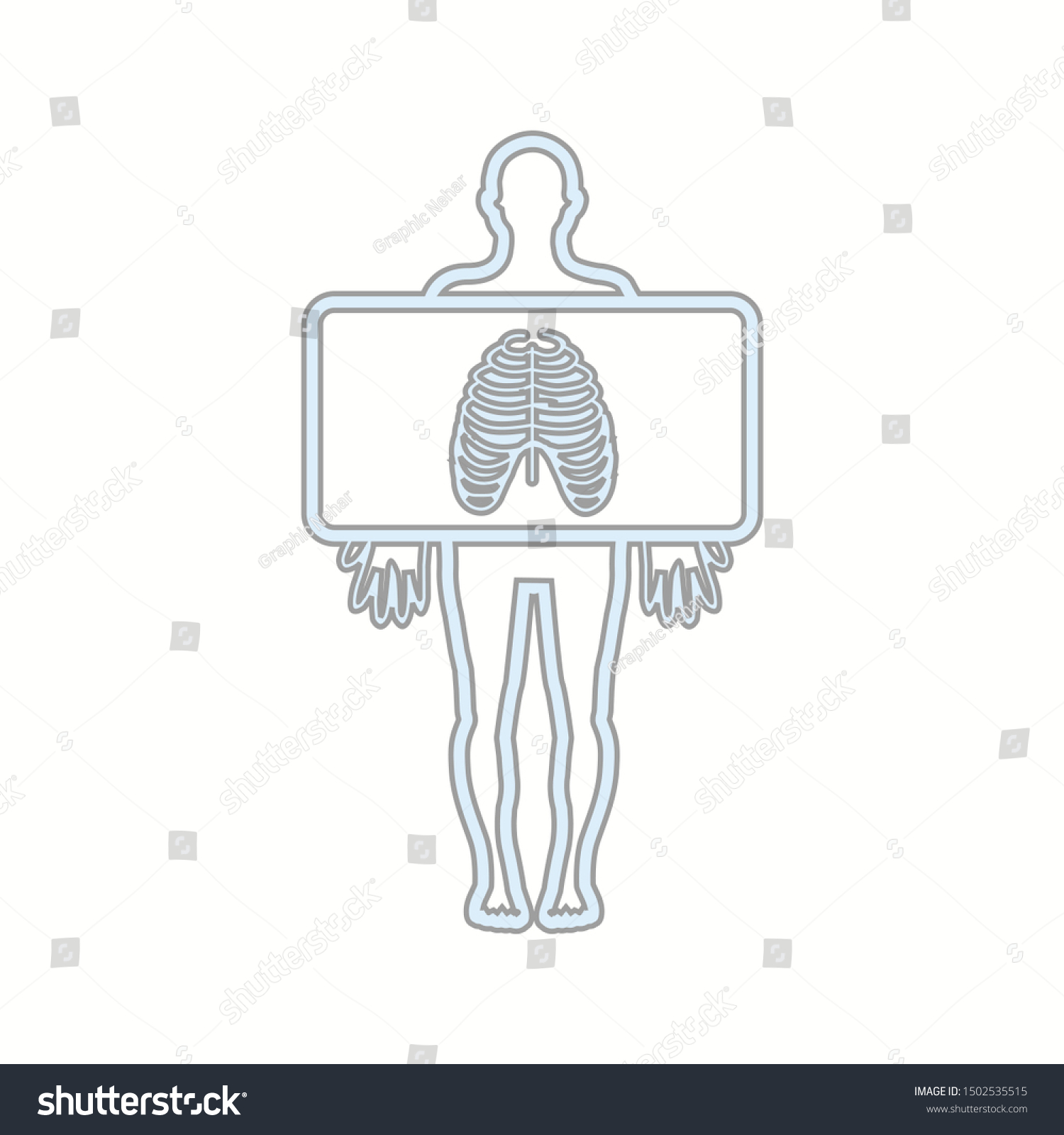 Chest X Ray Vector Line Icon Stock Vector (Royalty Free) 1502535515