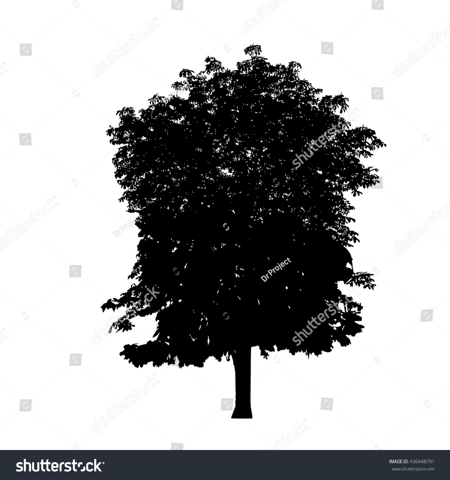 Chestnut Beautiful Vector Tree Silhouette Icon: vector de stock (libre ...