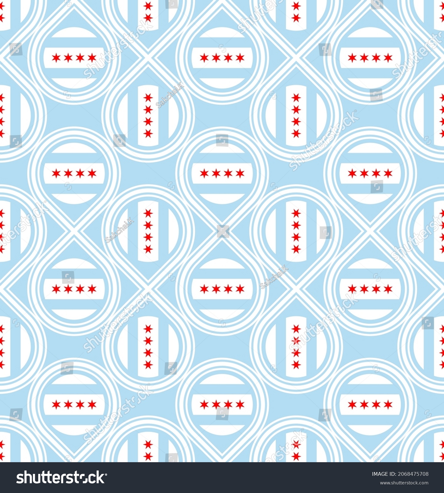 Chicago Flag Seamless Star Pattern Vector Stock Vector (Royalty Free ...