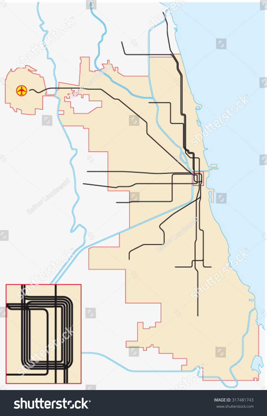 Chicago Subway Map Loop Detail - United States Map