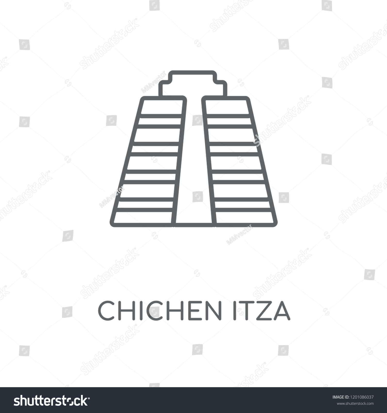 Chichen Itza Linear Icon Chichen Itza Stock Vector (Royalty Free ...