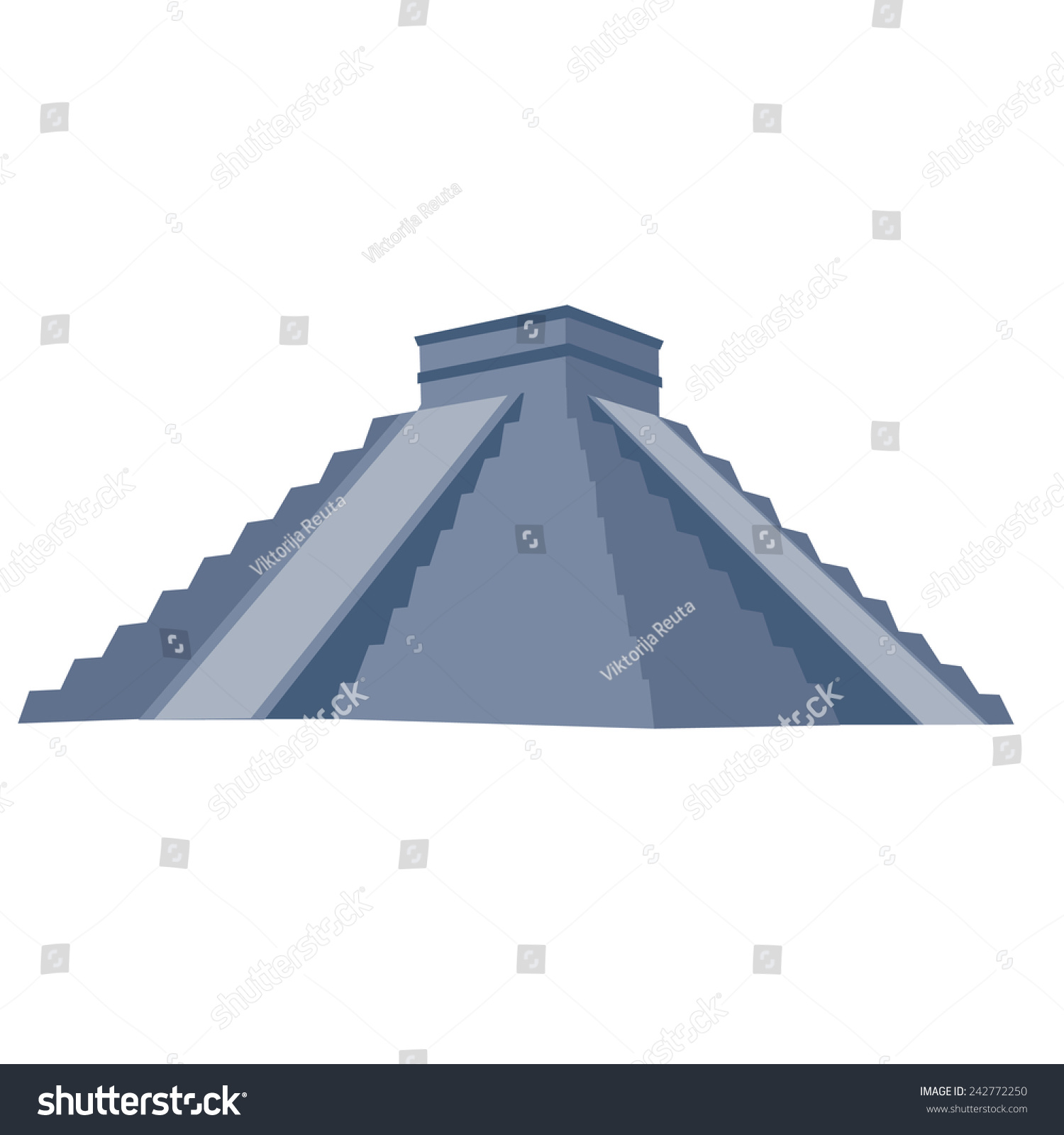 Chichen Itza Vector Isolated Maya Monument Stock Vector (Royalty Free ...