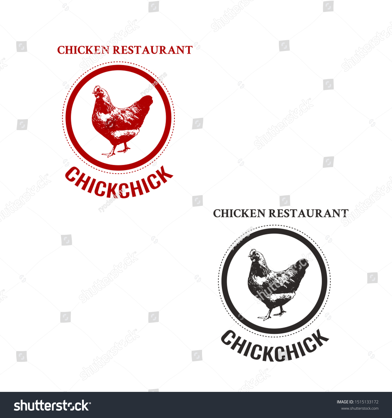 Chickchick Chicken Logo Design Vector Isolated: vector de stock (libre ...