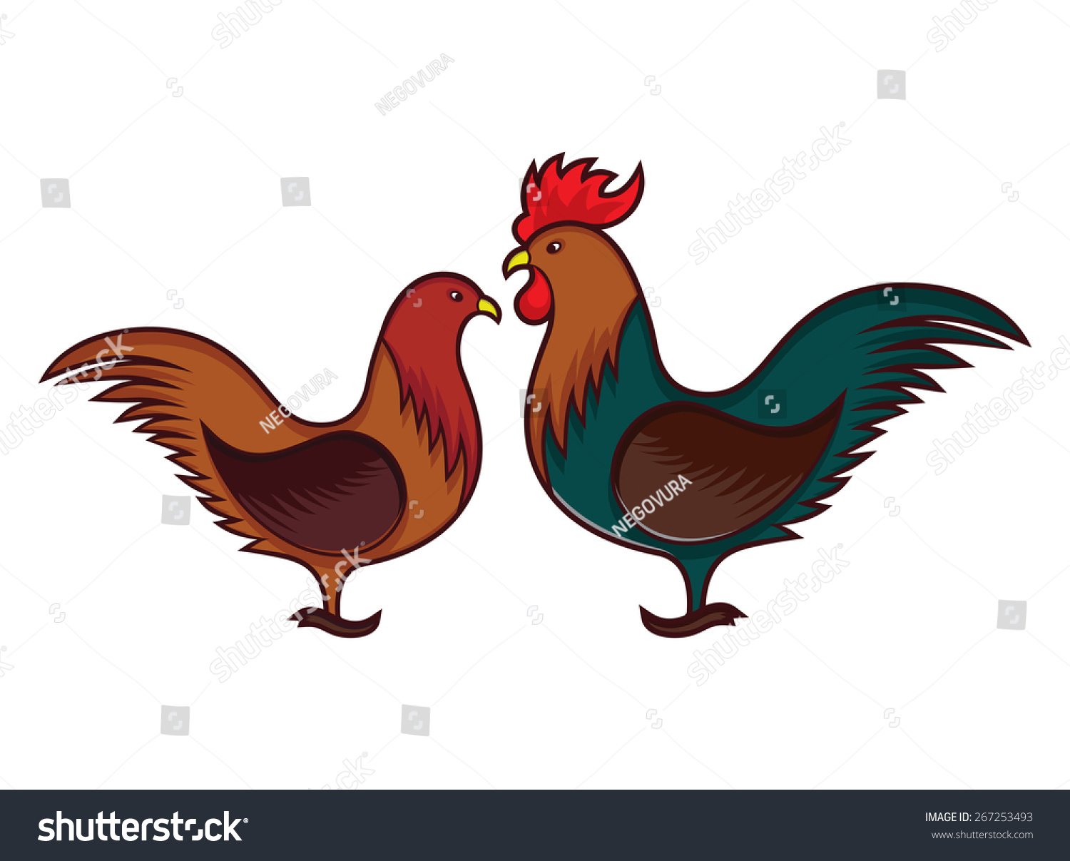 Chicken Rooster Vector Illustration Stock Vector (Royalty Free) 267253493