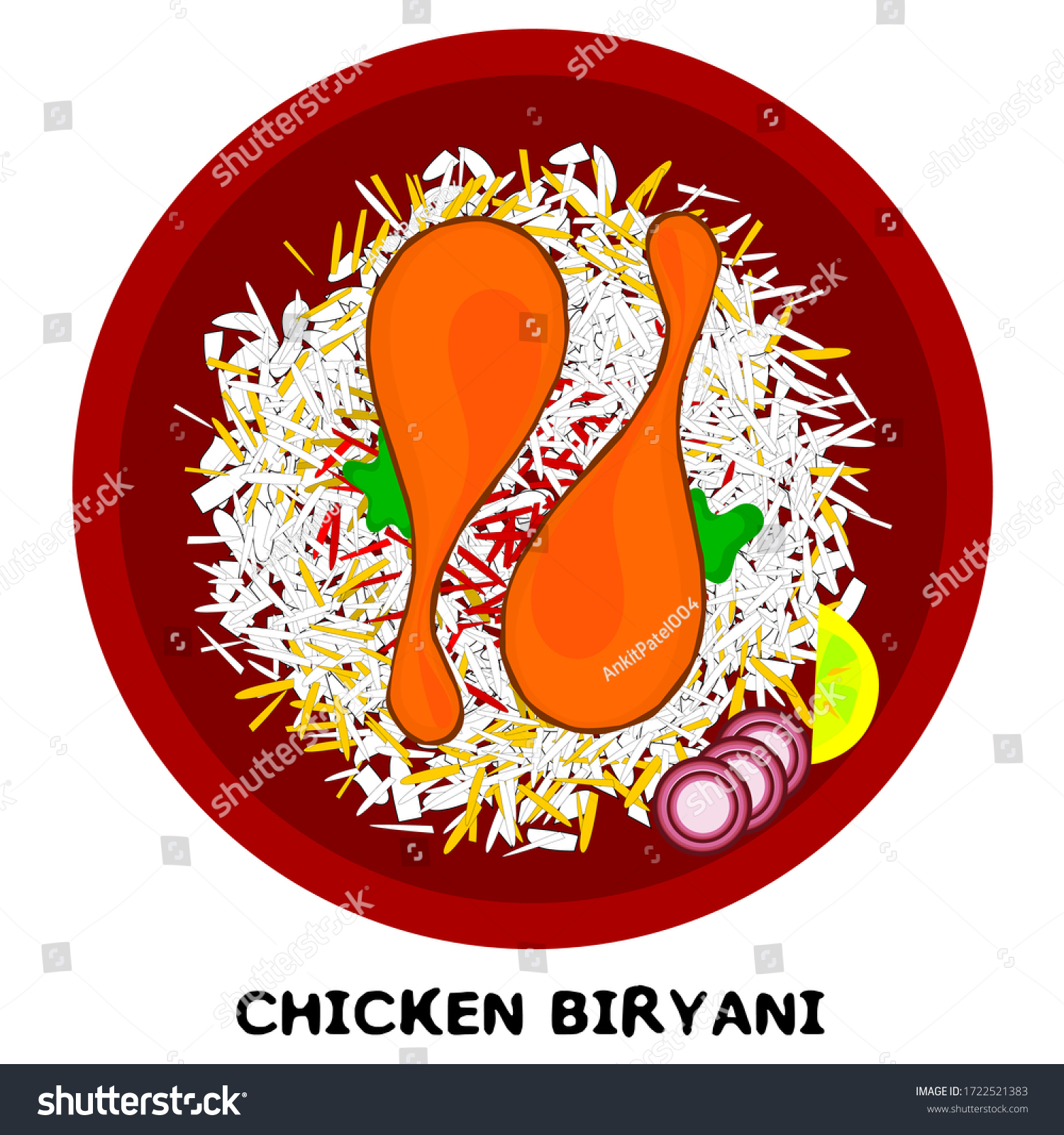 Chicken Biryani Text Vector Stock Vector (Royalty Free) 1722521383