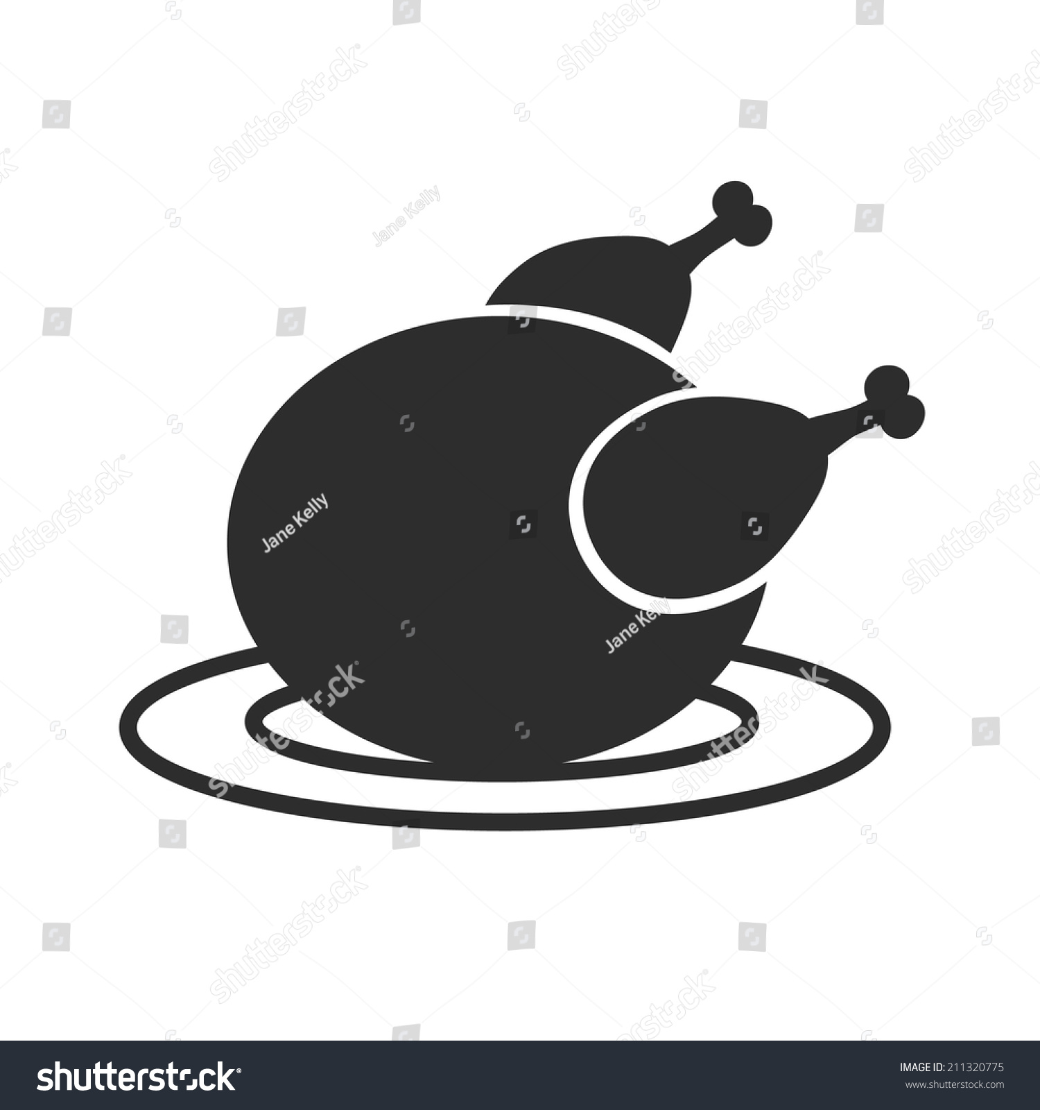 Chicken Black Icon Stock Vector (Royalty Free) 211320775