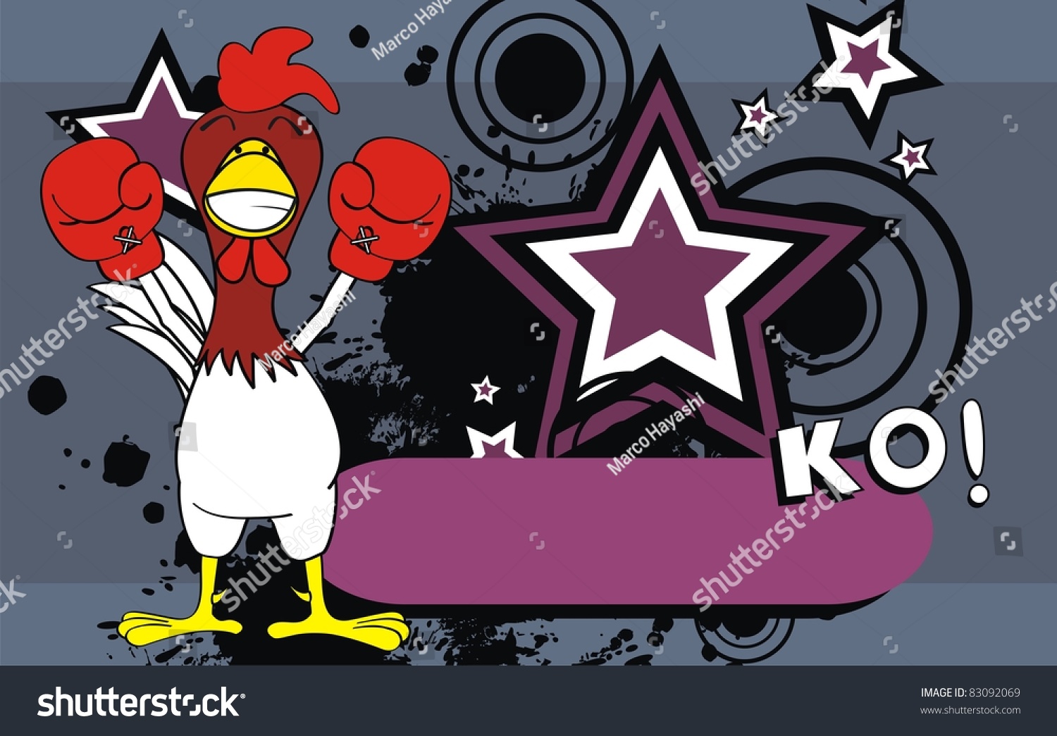 Chicken Boxing Cartoon Background Vector Format 스톡 벡터(로열티 프리) 83092069 ...