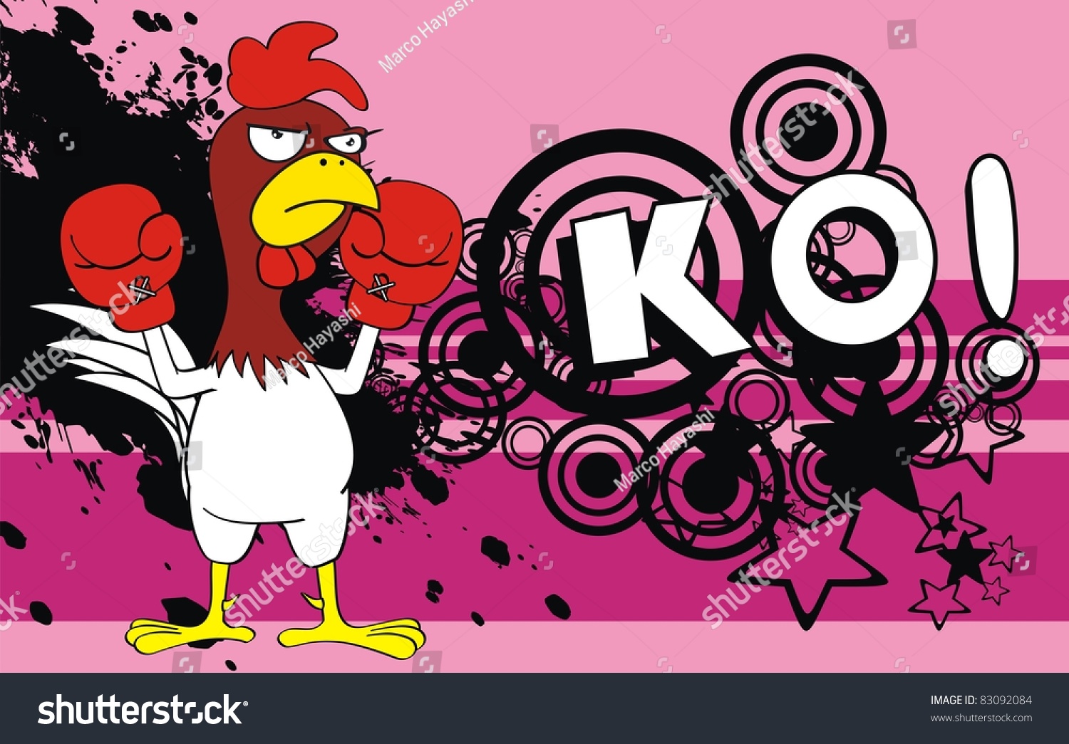 Chicken Boxing Cartoon Background Vector Format: vector de stock (libre ...