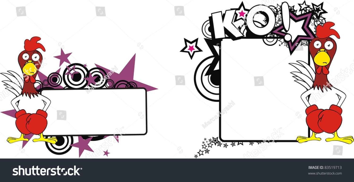Chicken Boxing Cartoon Copyspace Vector Format: เวกเตอร์สต็อก (ปลอดค่า ...