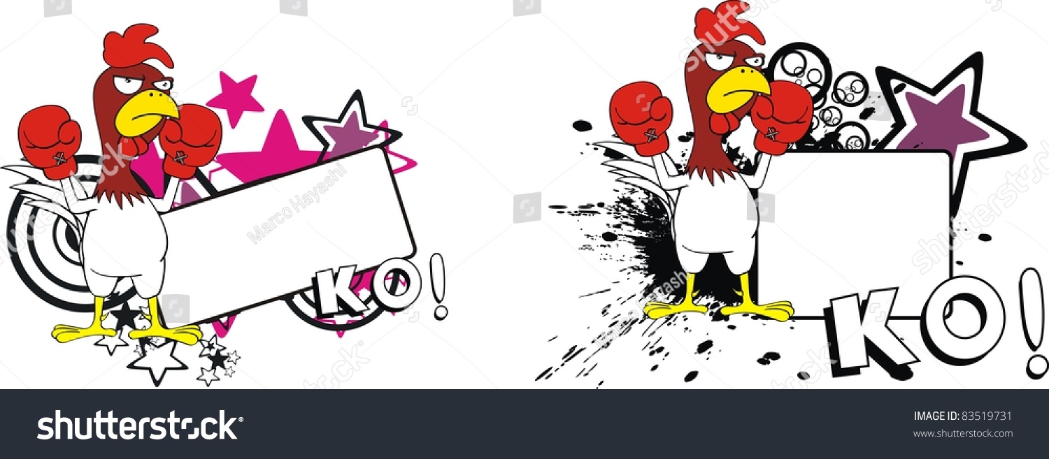 Chicken Boxing Cartoon Copyspace Vector Format Stock Vector (Royalty ...