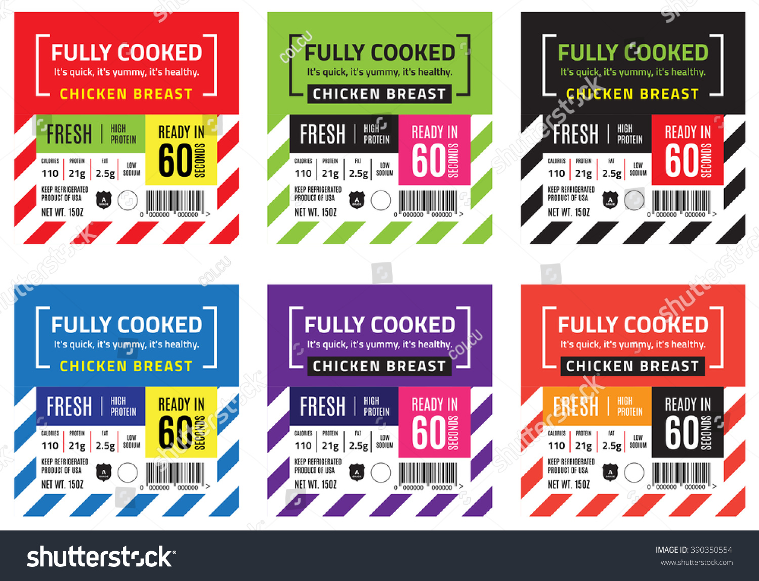 Chicken Breast Meat Label Stock Vector (Royalty Free) 390350554 ...