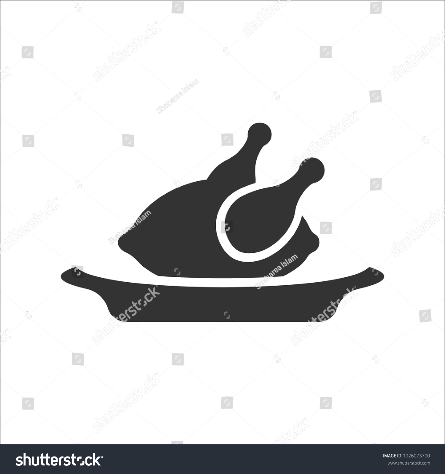 Chicken Broast Icon Vector Graphics Stock Vector (Royalty Free) 1926073700