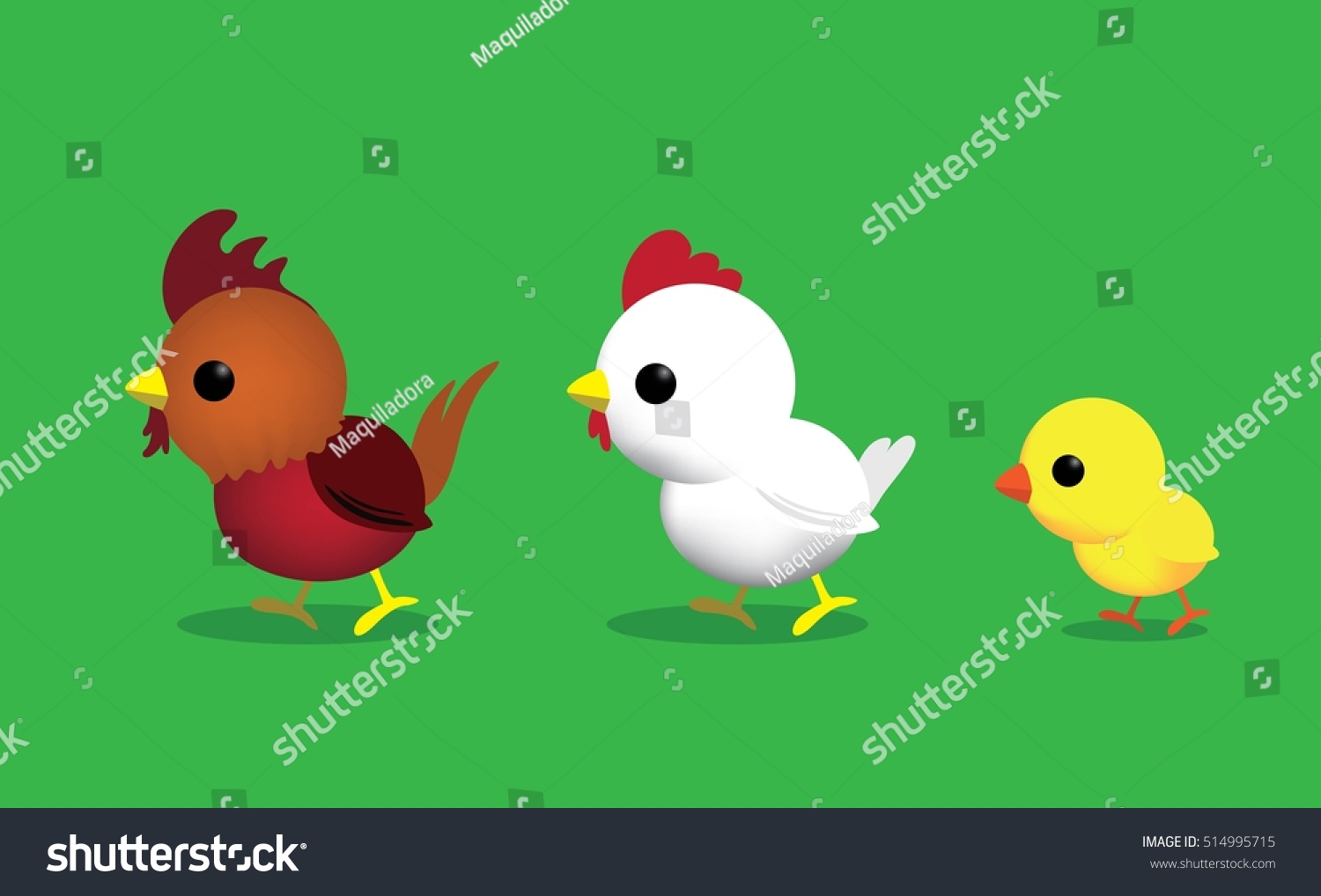 Chicken Characters Set Cartoon Vector Illustration 库存矢量图（免版税）514995715 ...