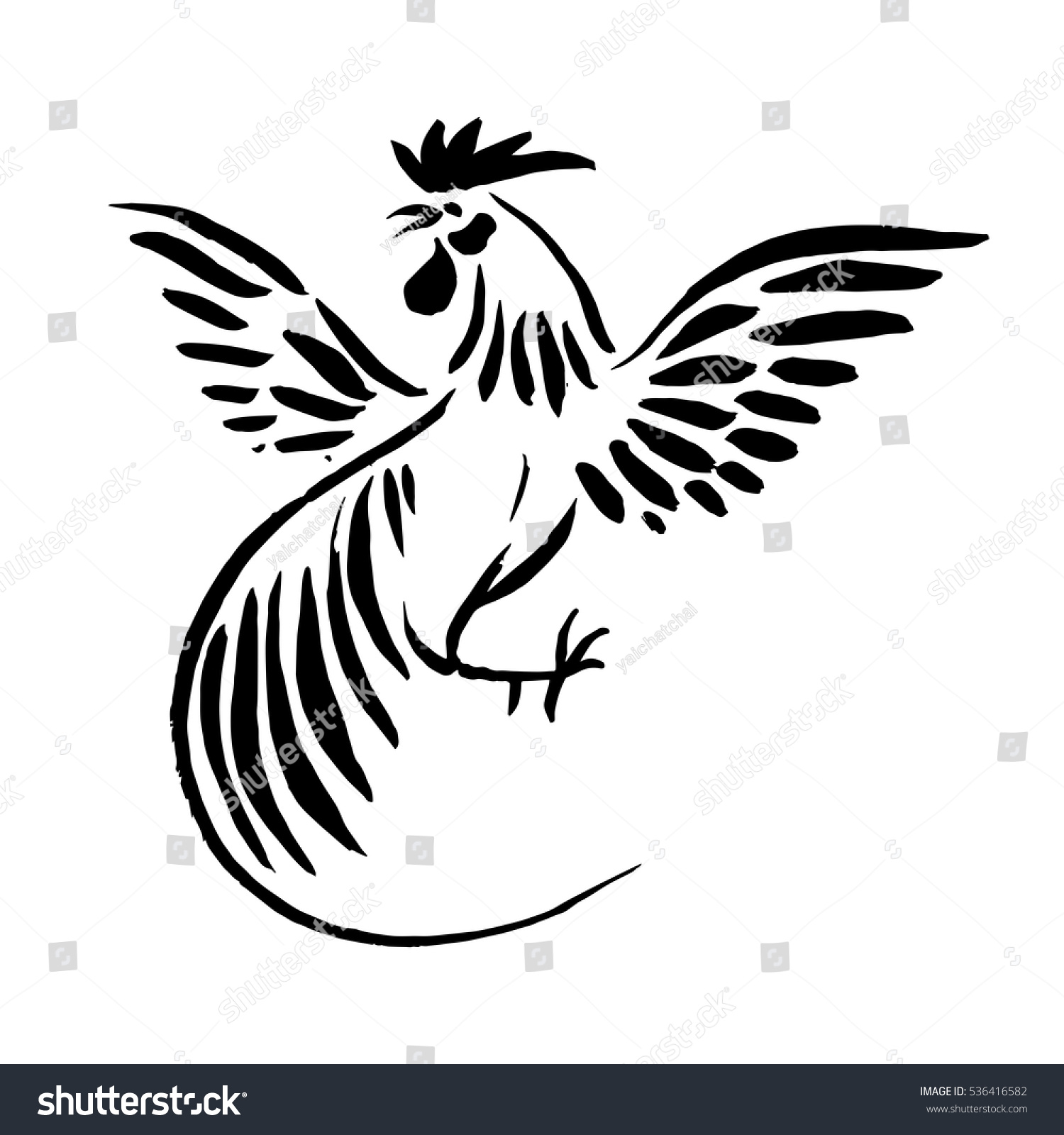 Chicken Chinese Style Vector Stock Vector (Royalty Free) 536416582 ...