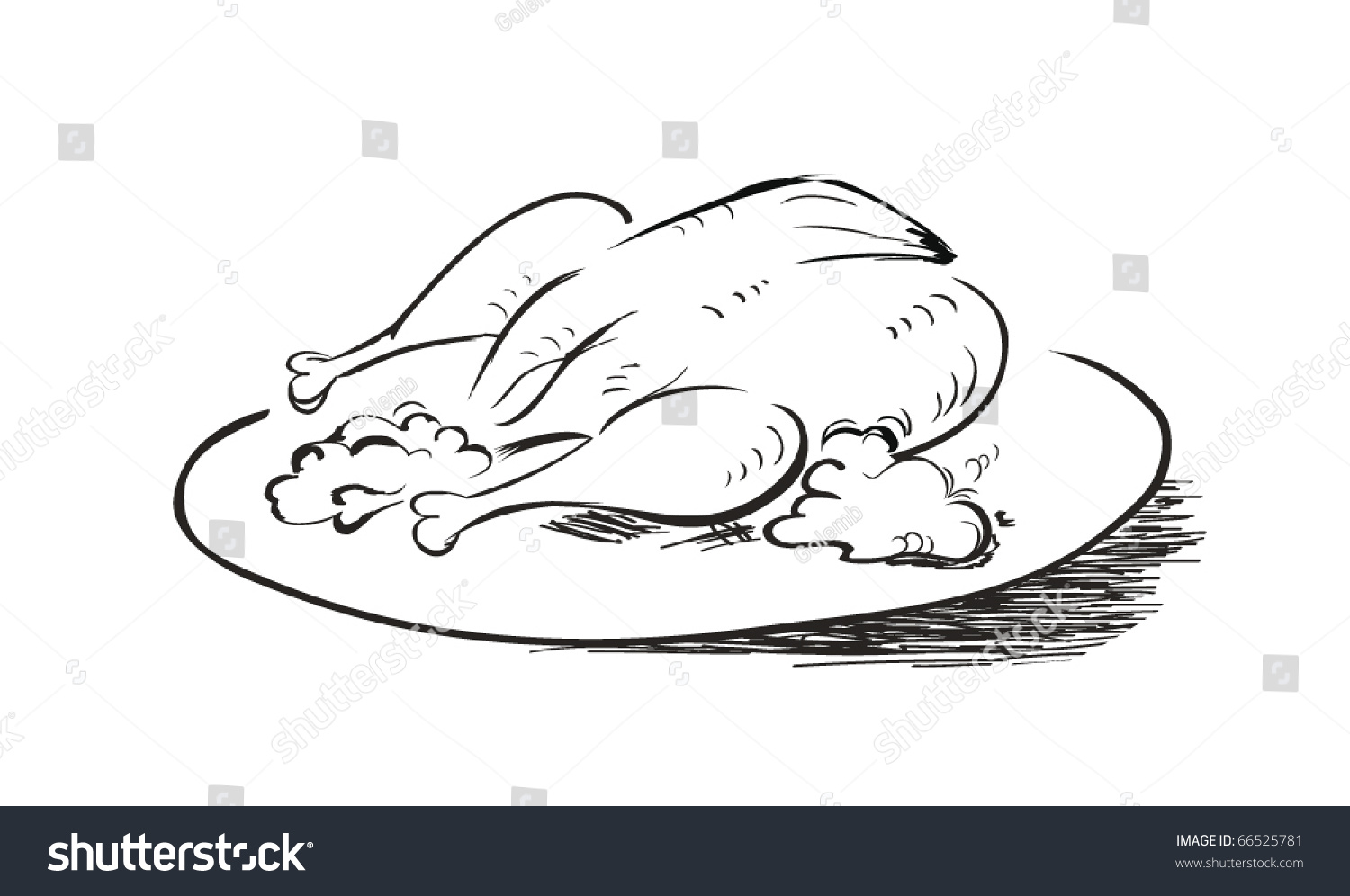 Chicken Drawing Stock Vector (Royalty Free) 66525781 - Shutterstock