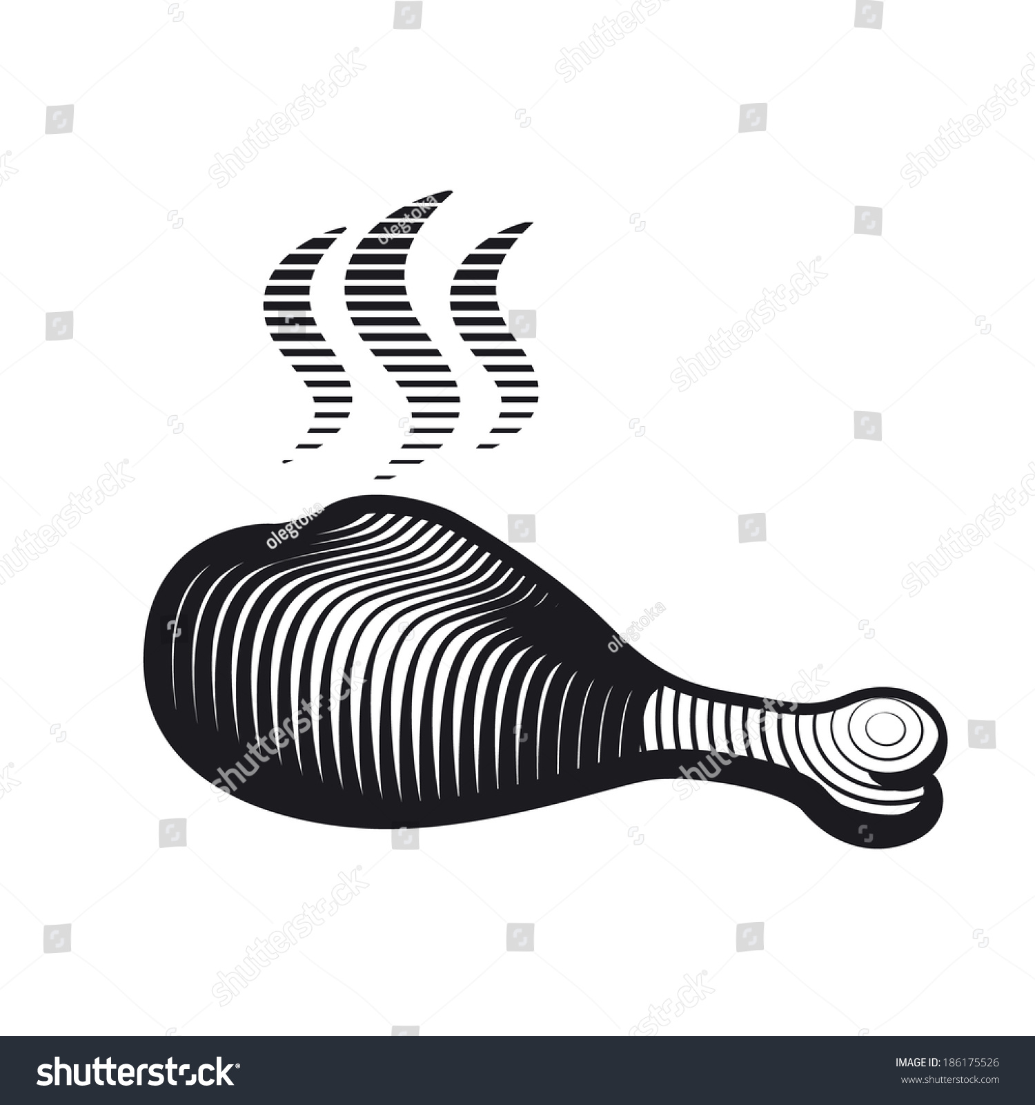 Chicken Drumstick Stock Vector (Royalty Free) 186175526 | Shutterstock