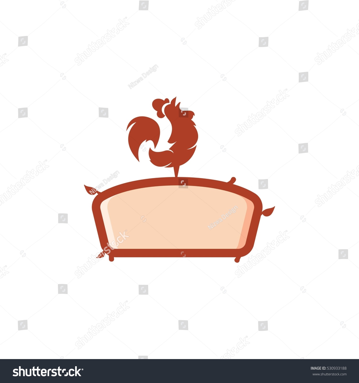 Chicken Emblem Farm Vector Logo Design Stock Vector (Royalty Free ...