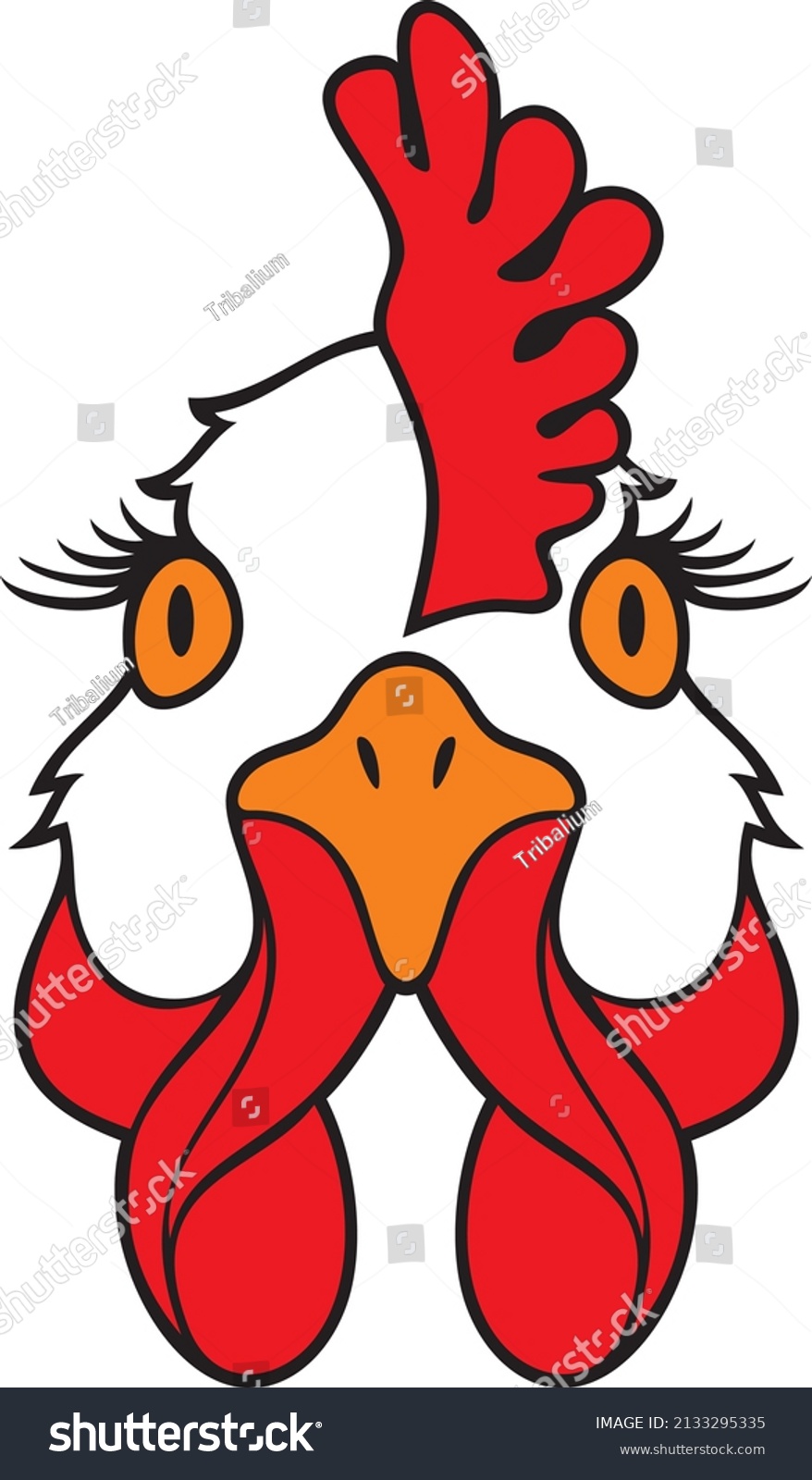 Chicken Face Color Vector Illustration Stock Vector (Royalty Free ...