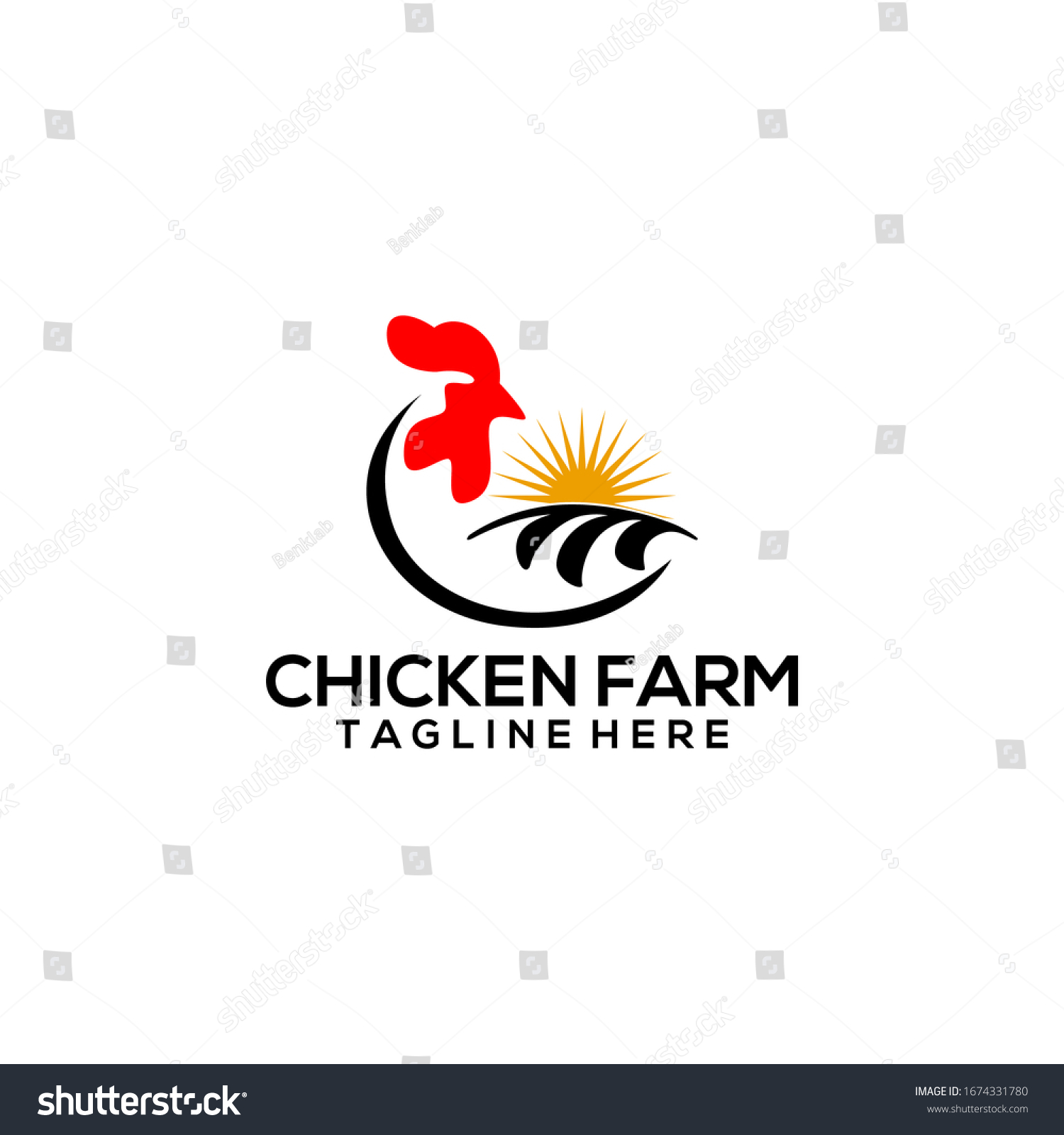 Chicken Farm Logo Vector Template Stock Vector (Royalty Free ...