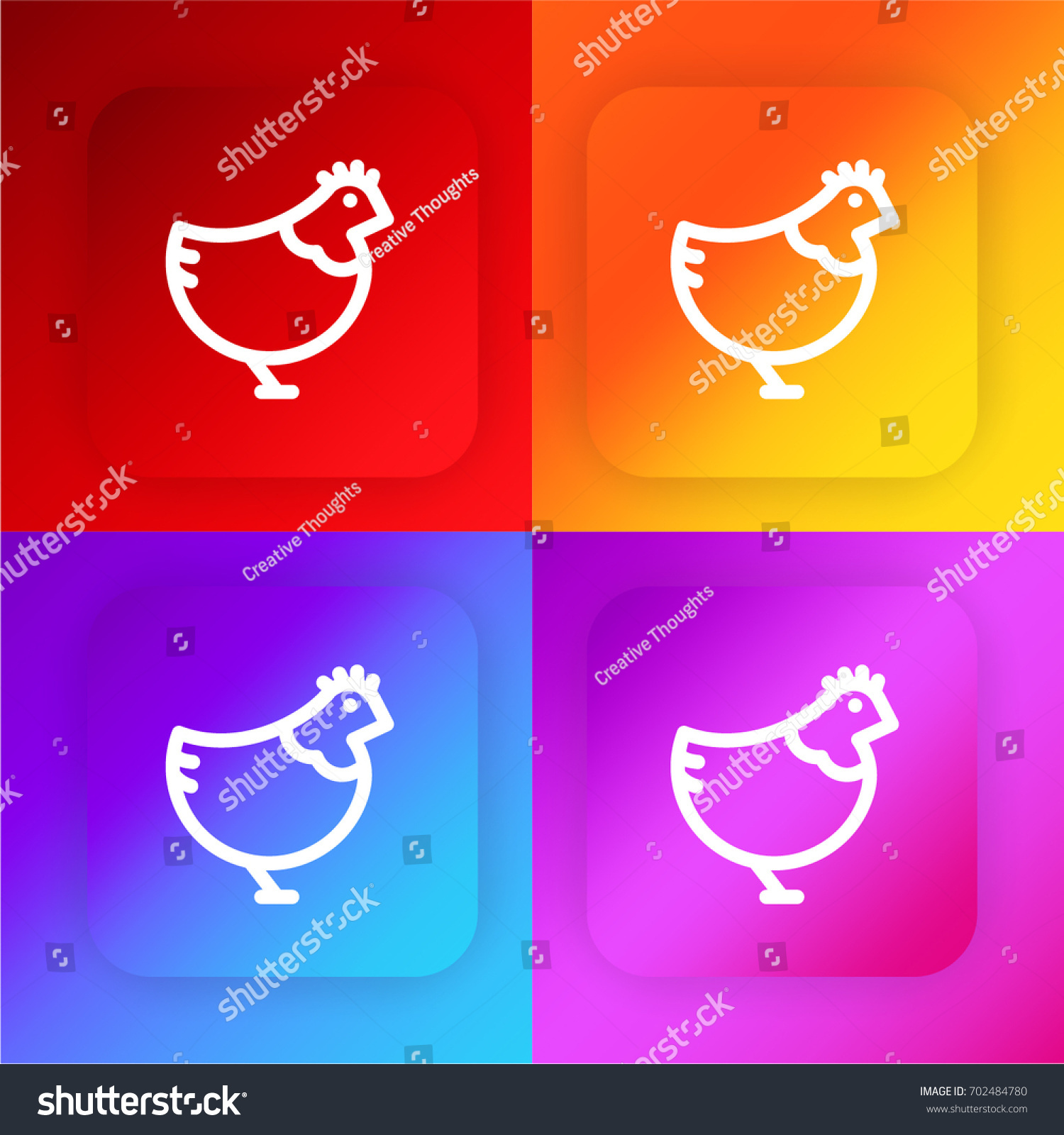 Chicken Four Color Gradient App Icon Stock Vector (Royalty Free ...