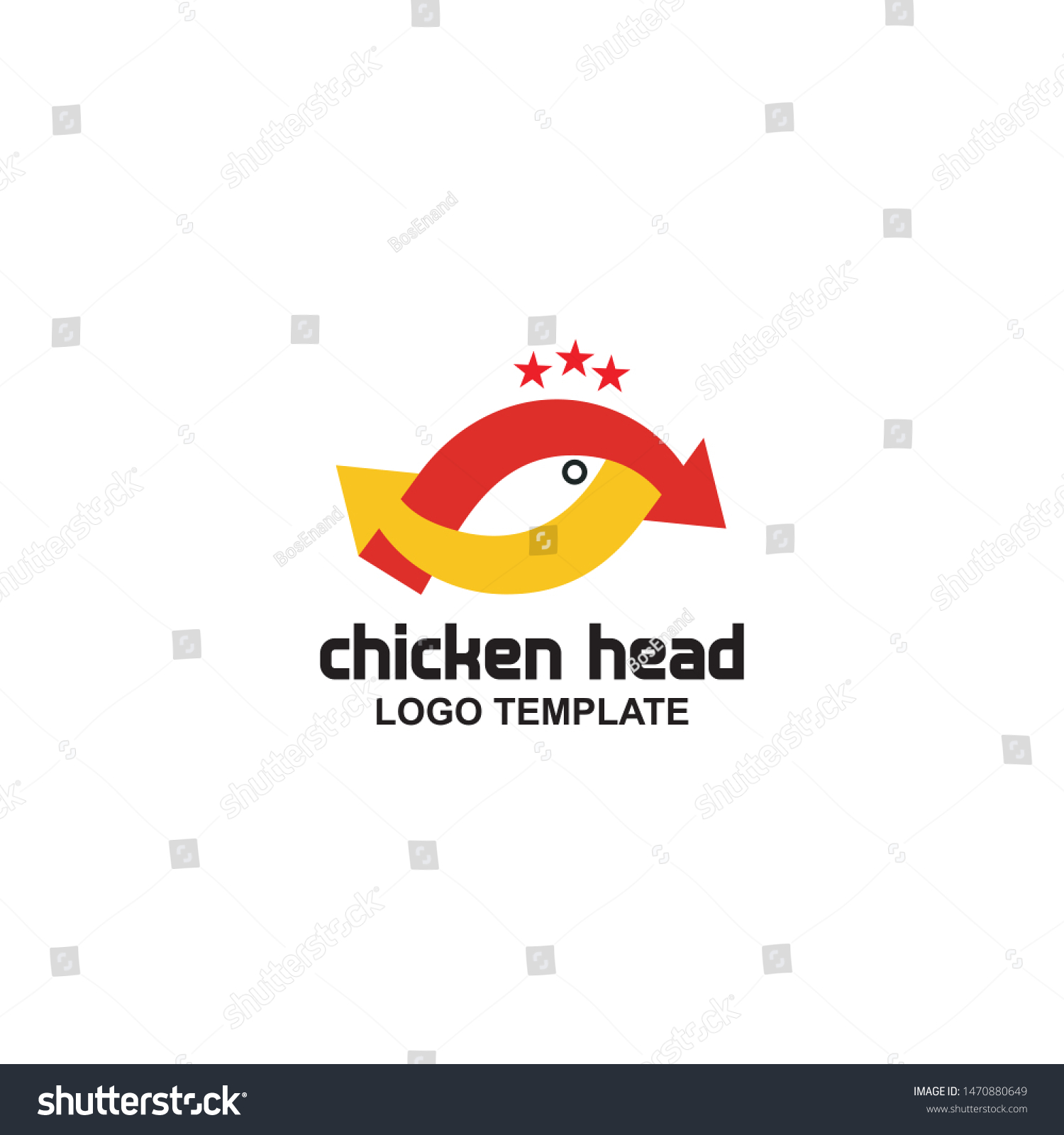 Chicken Head Logo Design Template Stock Vector (Royalty Free ...