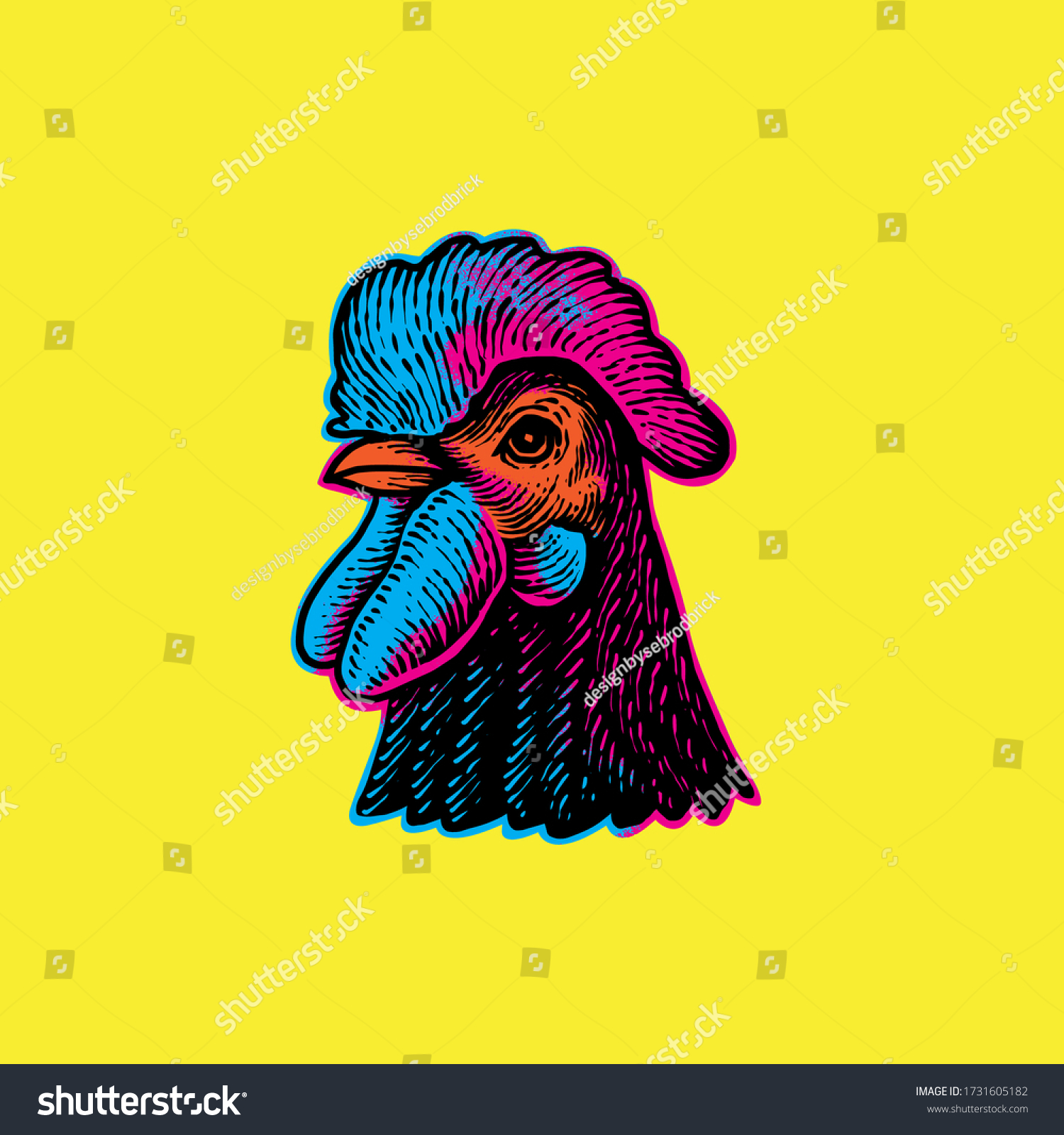 Chicken Head Vector Design Illustration Stock Vector (Royalty Free ...