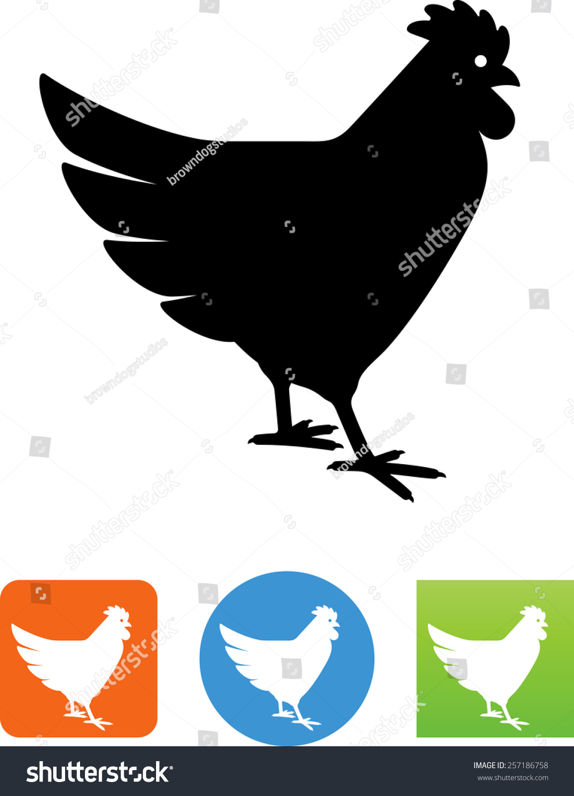 Chicken Hen Icon Stock Vector (Royalty Free) 257186758 | Shutterstock