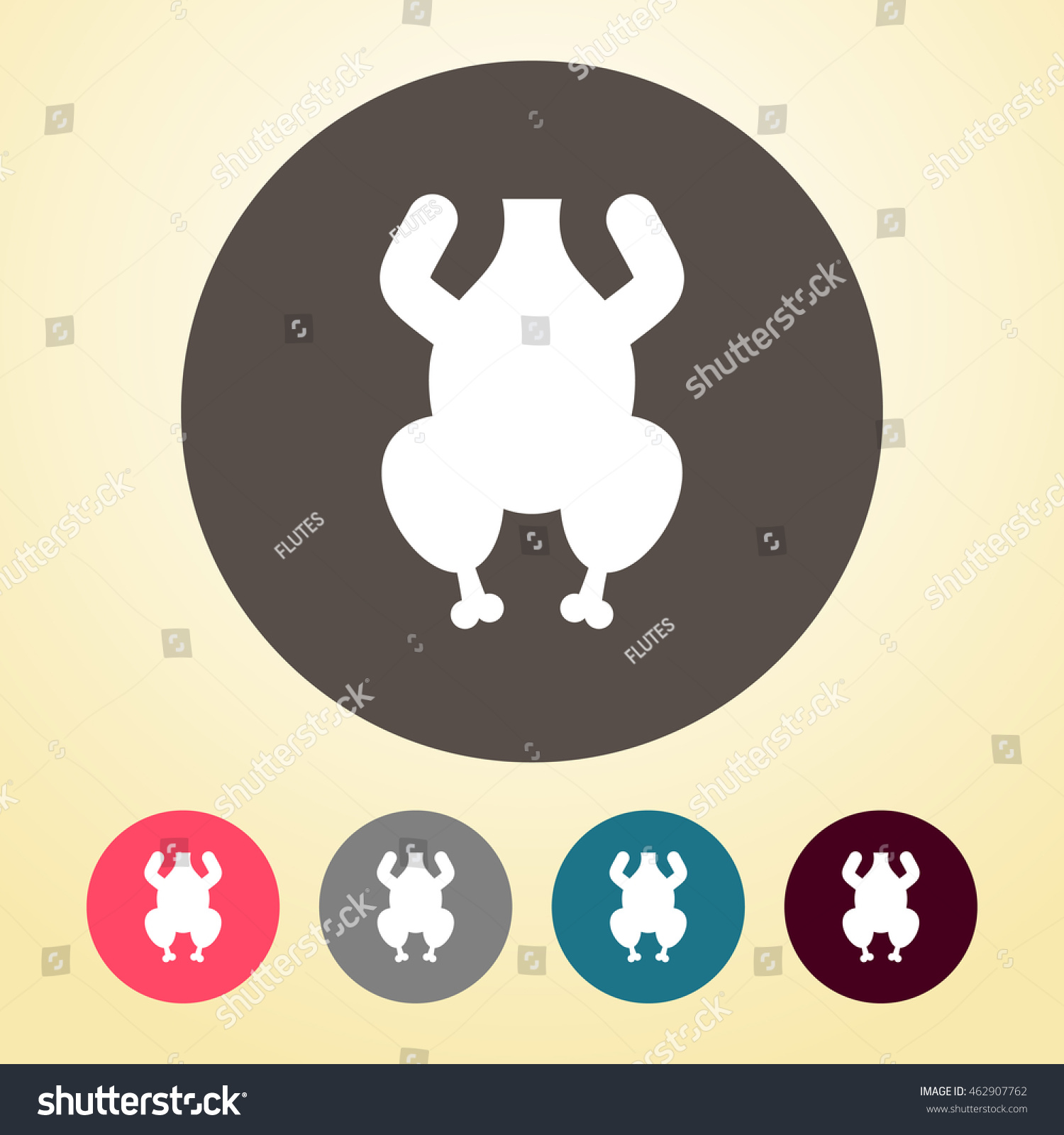 Chicken Icon Round Shape Stock Vector (Royalty Free) 462907762 ...