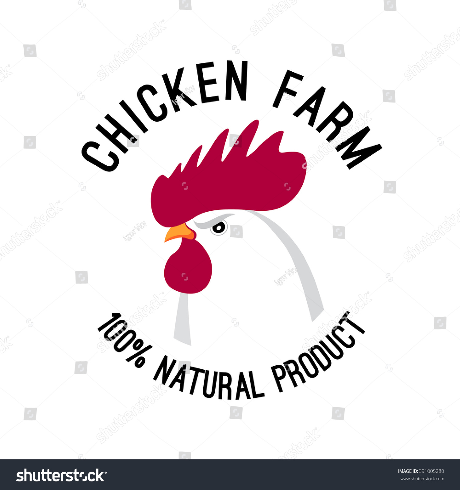 Chicken Label Design: vector de stock (libre de regalías) 391005280 ...