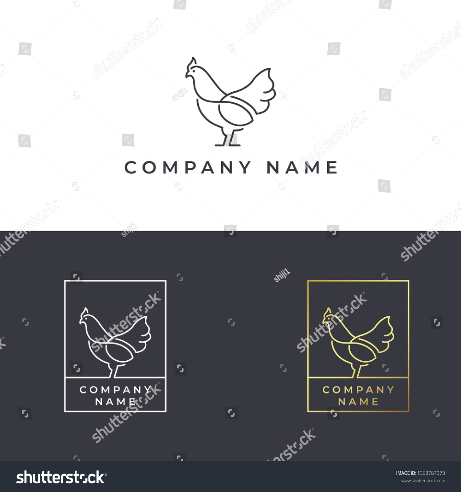 Chicken Line Art Logo Vector: vector de stock (libre de regalías ...
