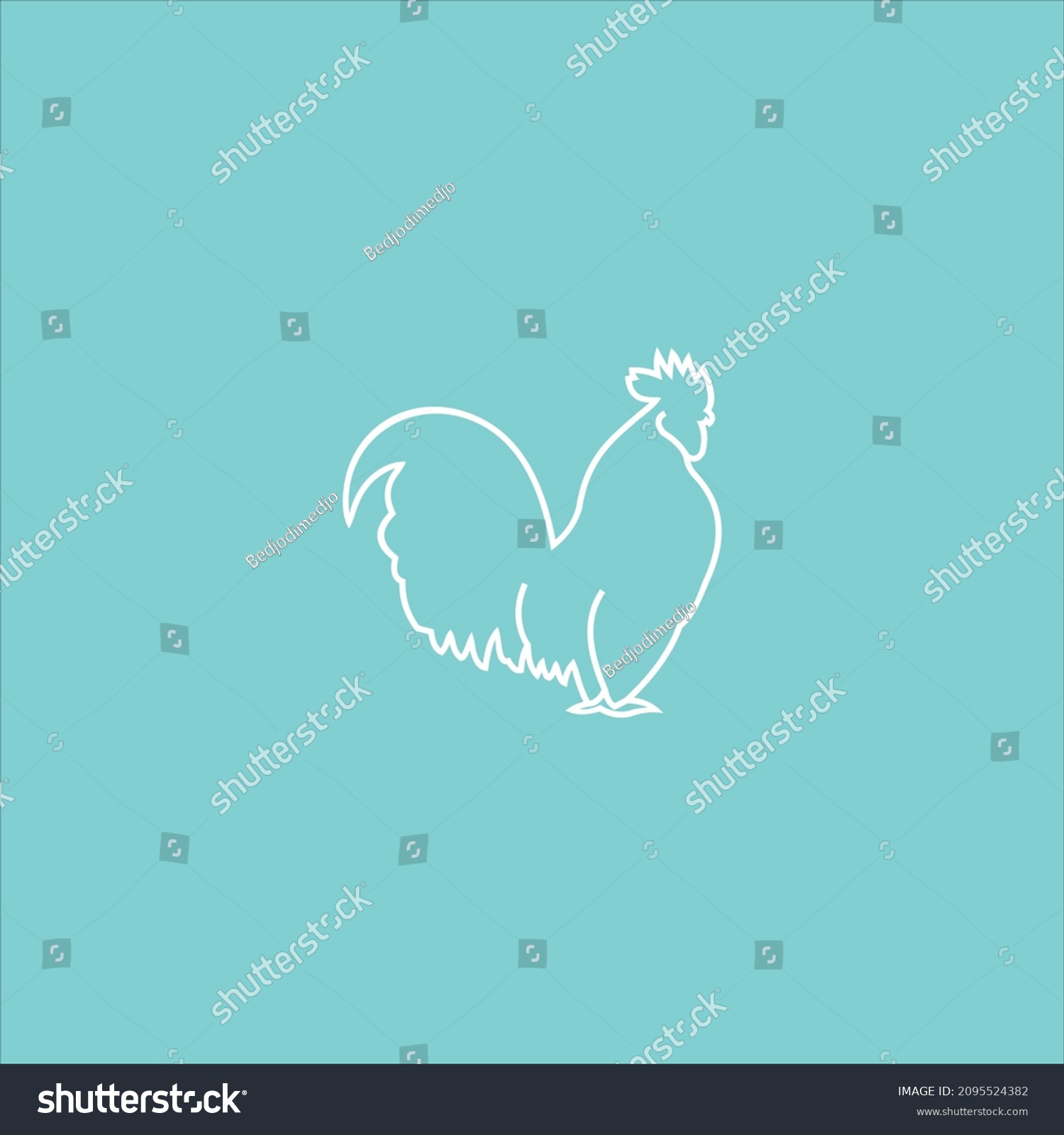 Chicken Logo Vector Line Template Stock Vector (Royalty Free) 2095524382