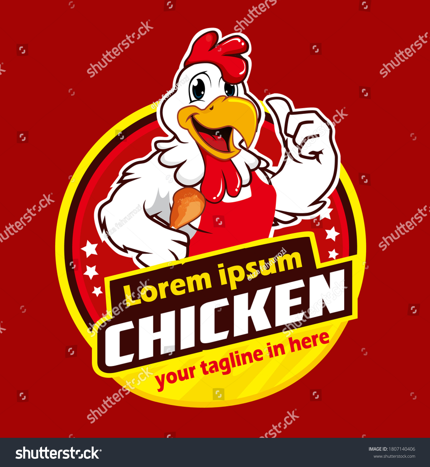 Chicken Mascot Cartoon Vector Stock Vector (Royalty Free) 1807140406 ...
