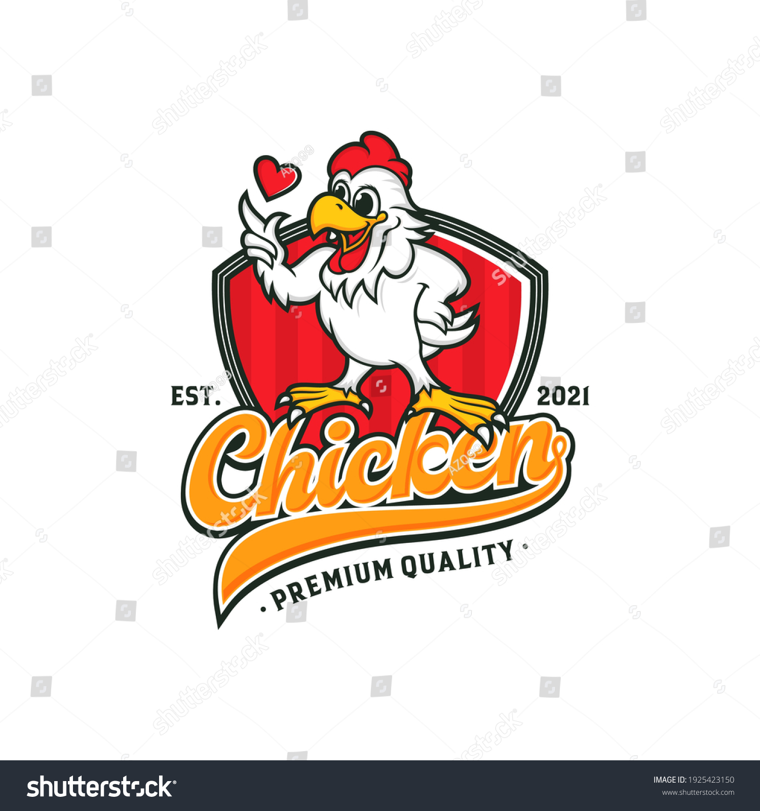 Chicken Mascot Logo Vector Template Stock Vector (Royalty Free) 1925423150