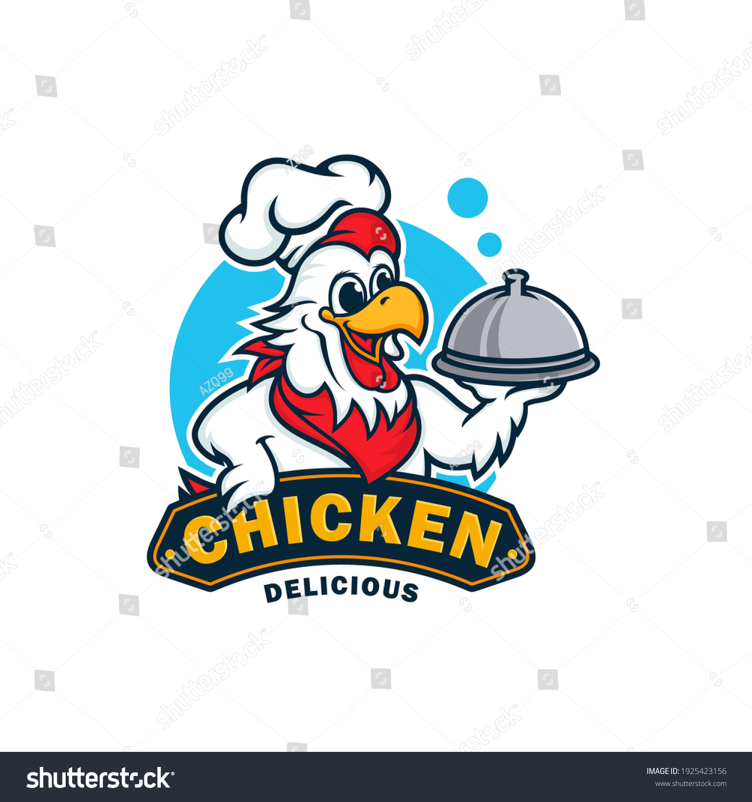 Chicken Mascot Logo Vector Template Stock Vector (Royalty Free) 1925423156
