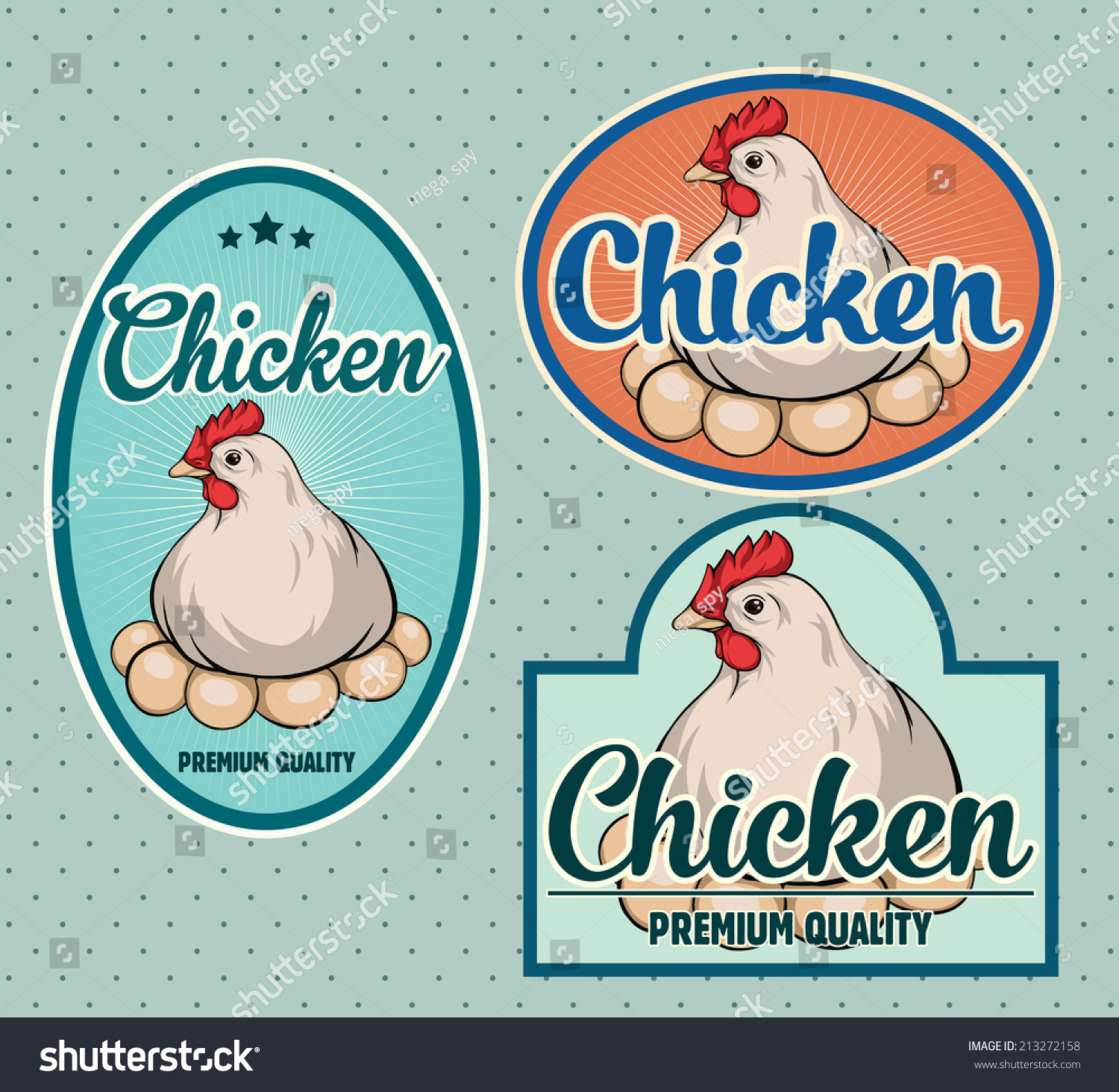 Chicken Meat Labels: vector de stock (libre de regalías) 213272158