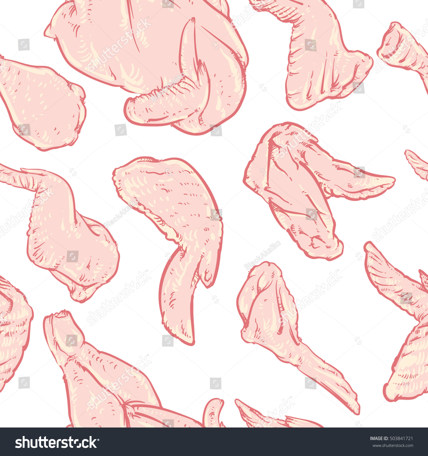 Chicken Meat Pattern Seamless On White Stock Vector (Royalty Free ...