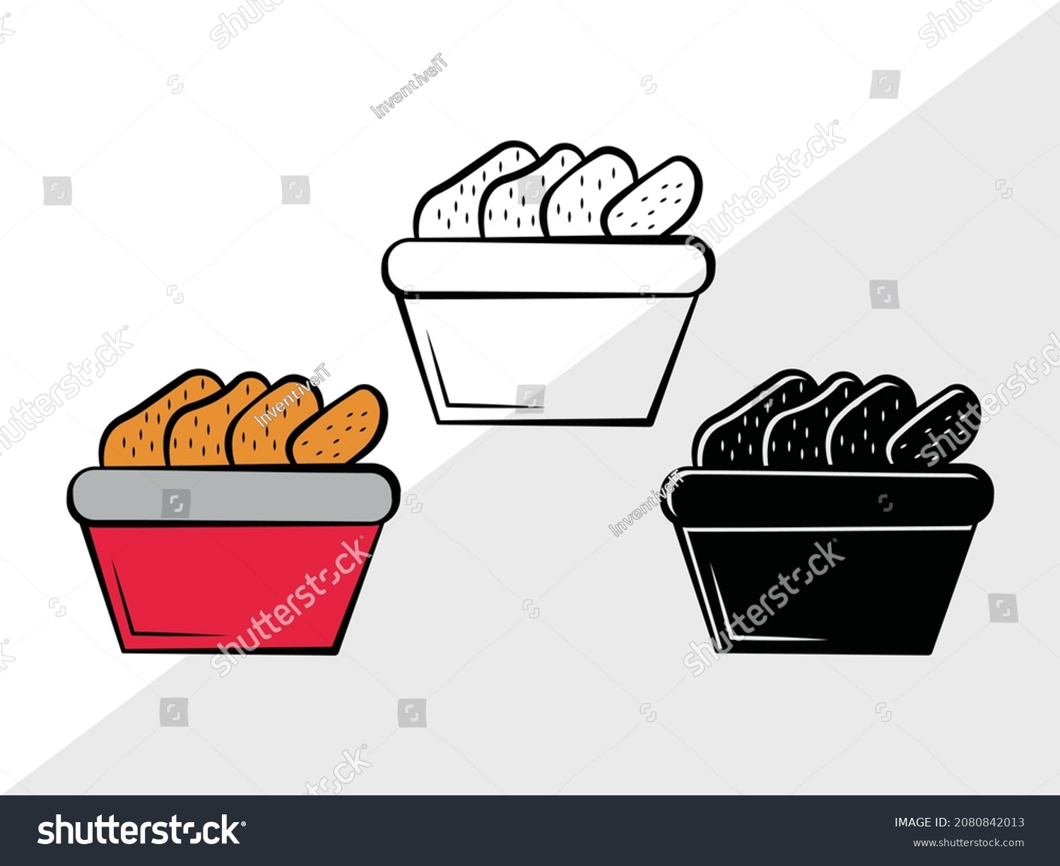 Chicken Nuggets Printable Vector Illustration Stock Vector (Royalty ...